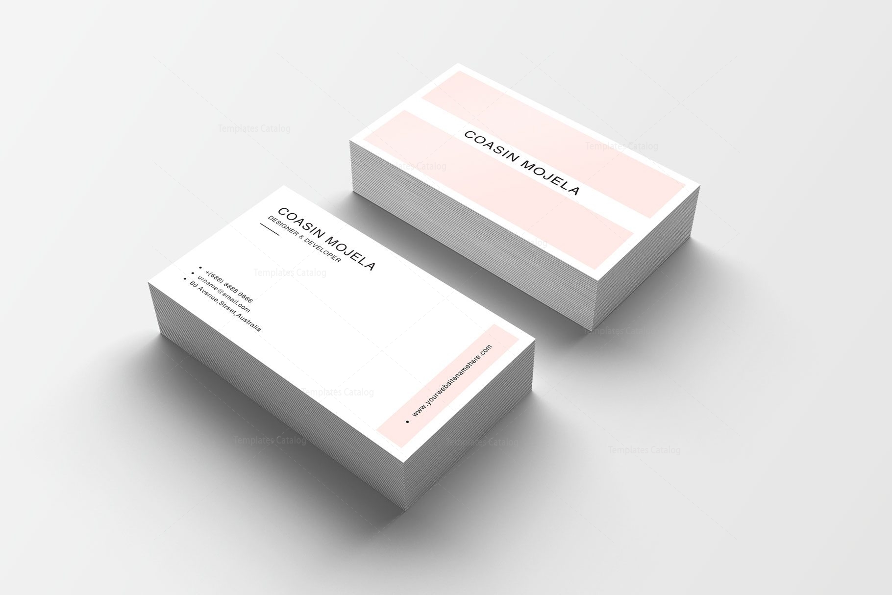 2 Colors Business Card Design - Graphic Templates