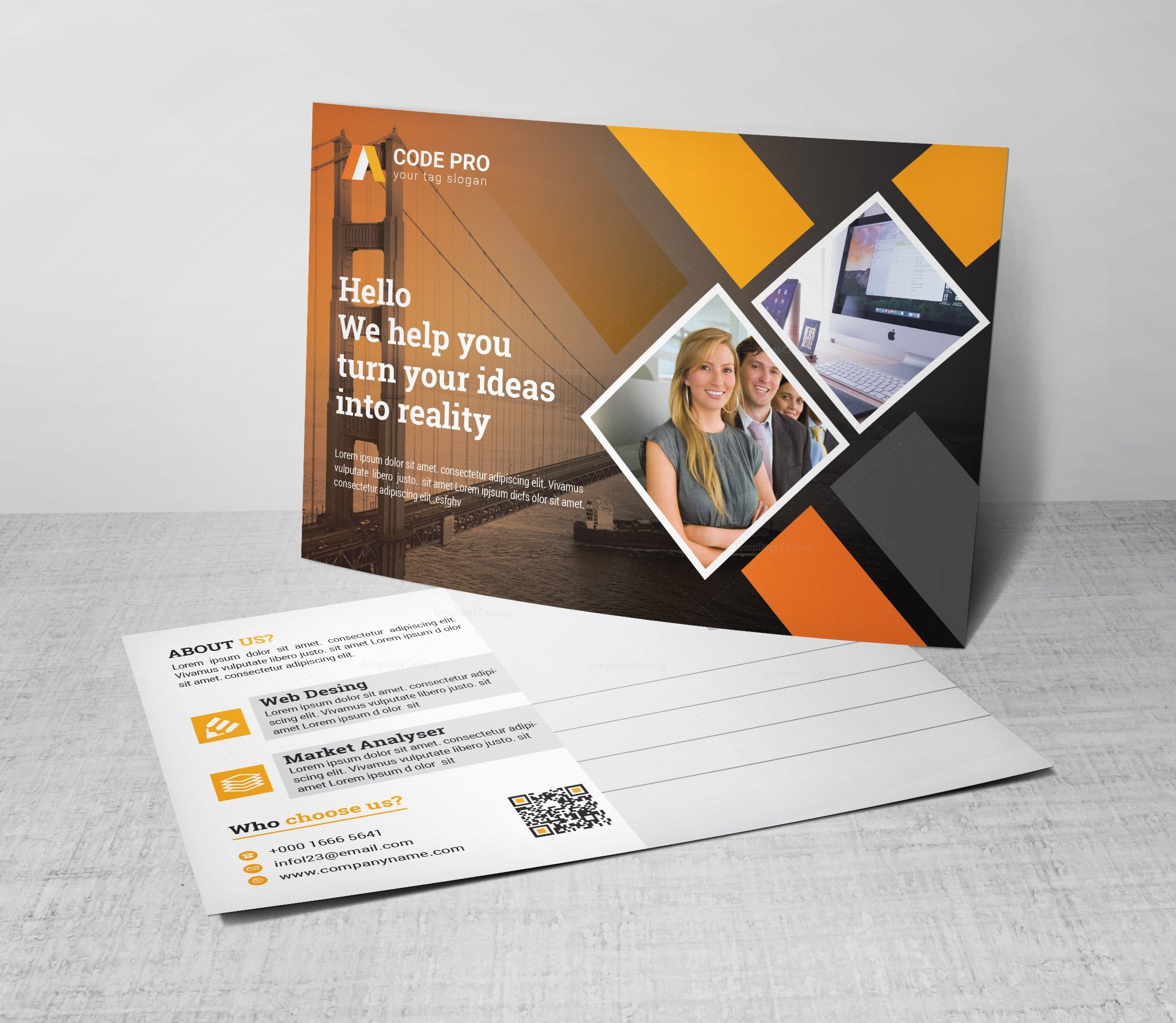 Advertising Corporate Postcard Template - Graphic Templates
