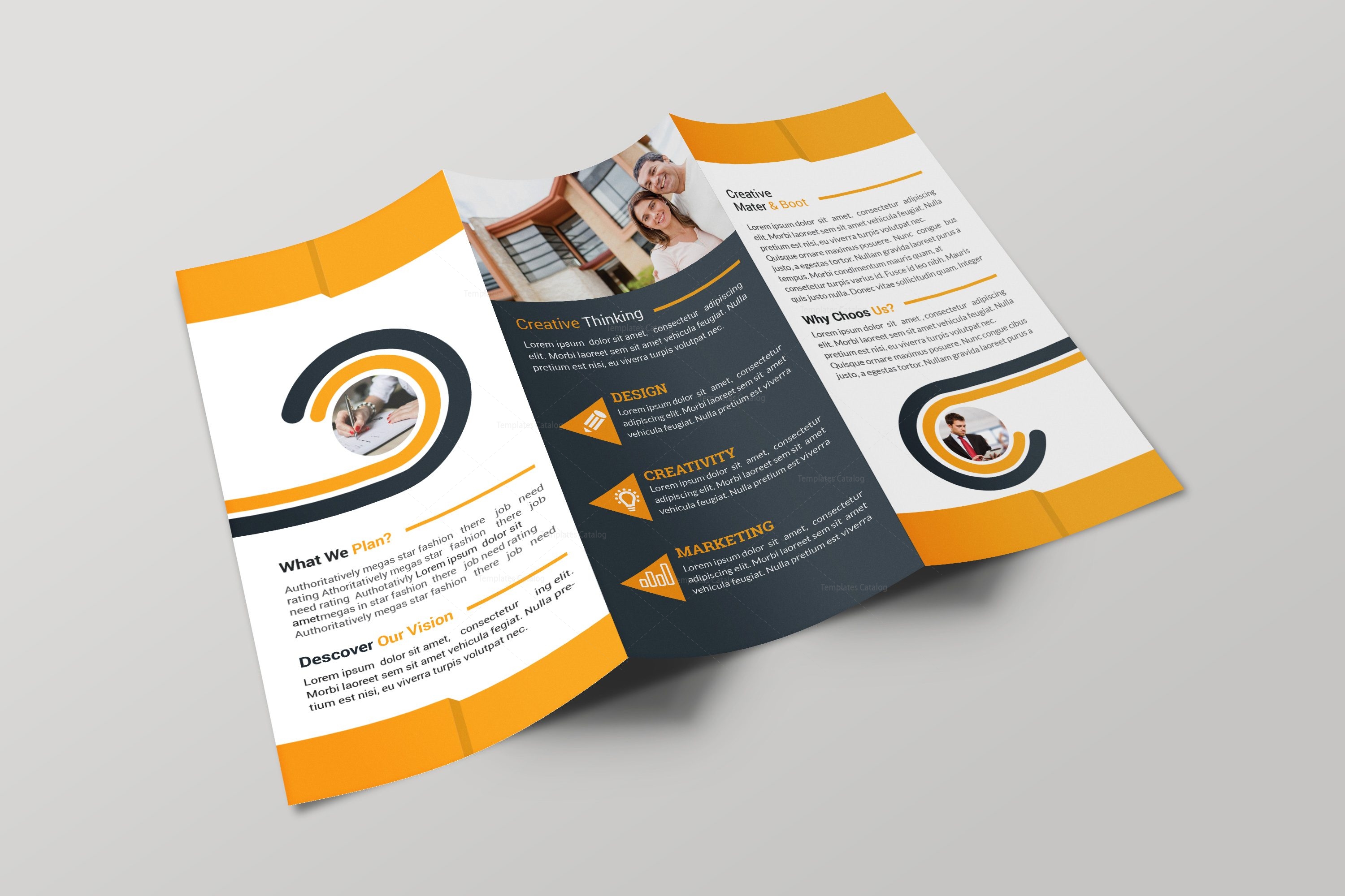 Alabama Professional Tri-fold Brochure Design Template - Graphic Templates