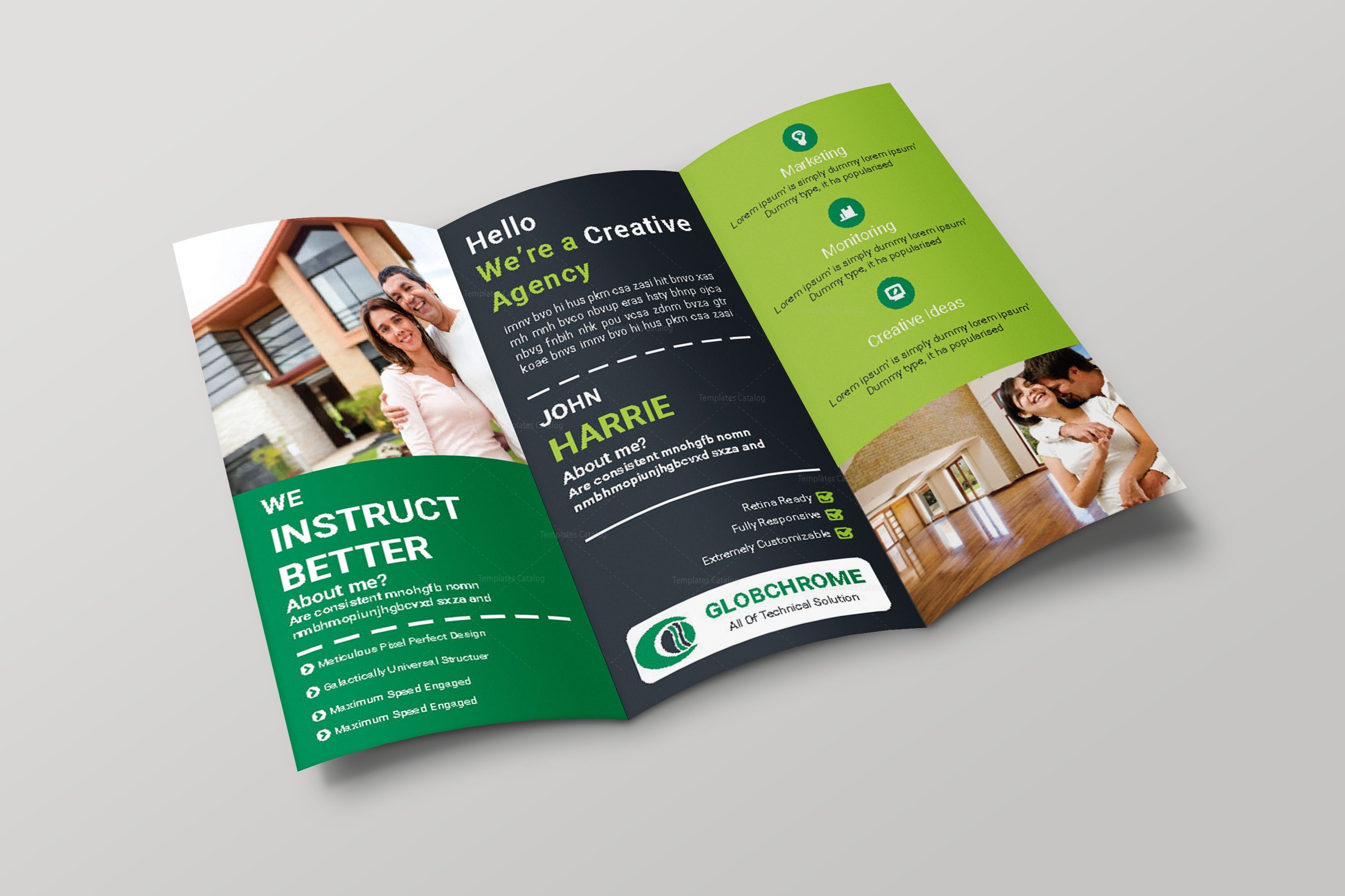 Alabama Professional Tri-fold Brochure Design Template - Graphic Templates