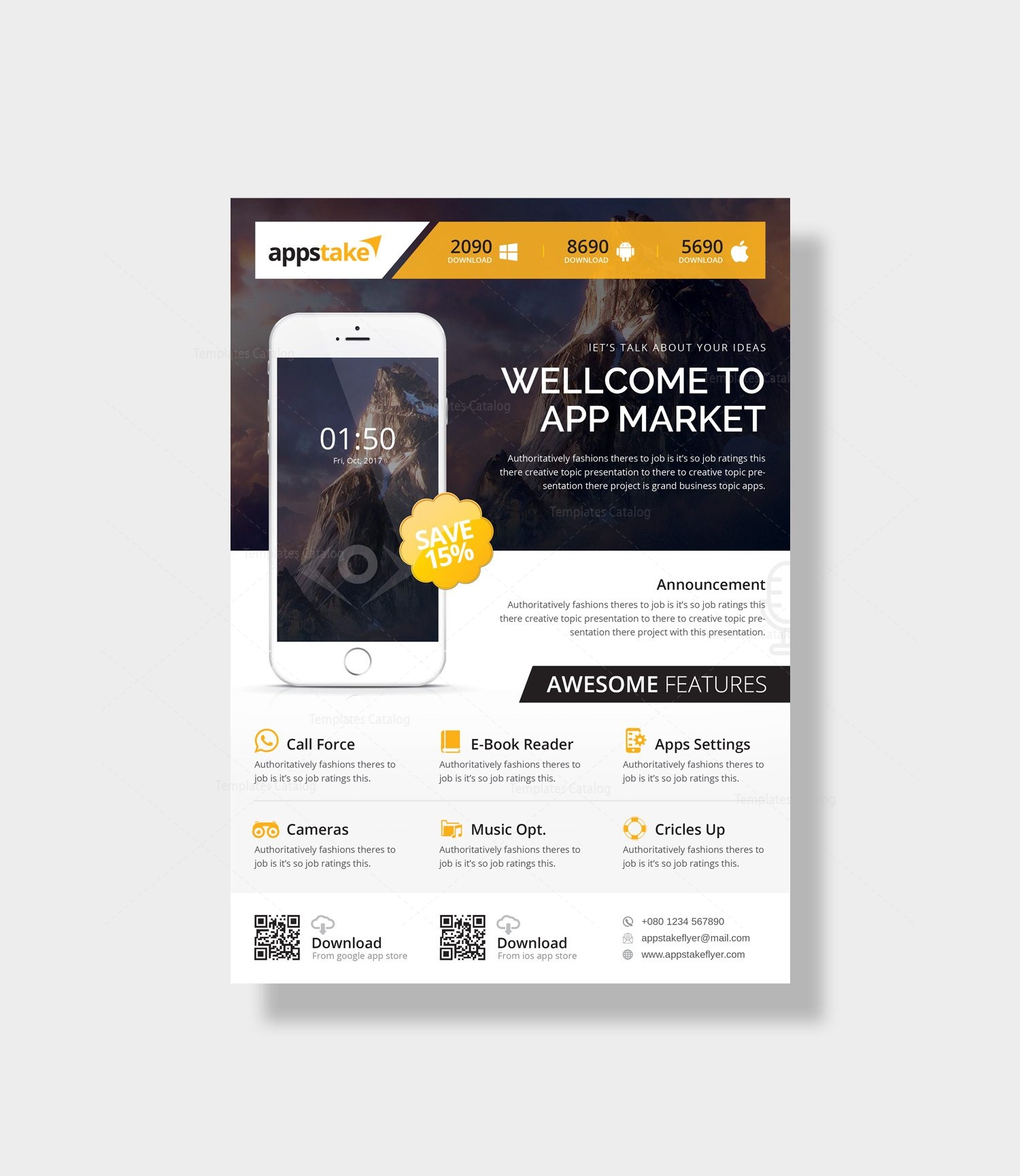 App Market Stylish Business Flyer Design Template - Graphic Templates