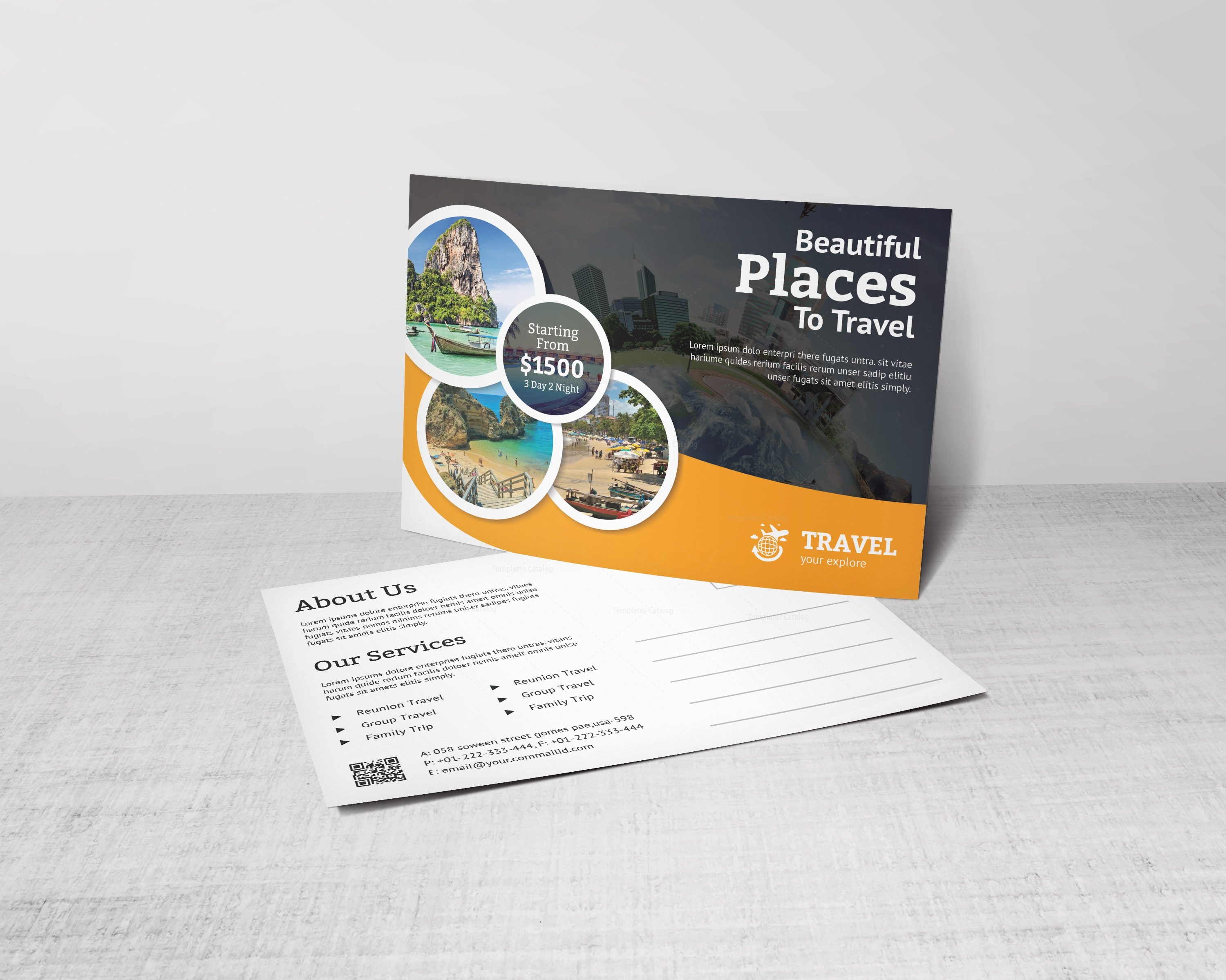 Artemis Travel Postcard Design Template - Graphic Templates