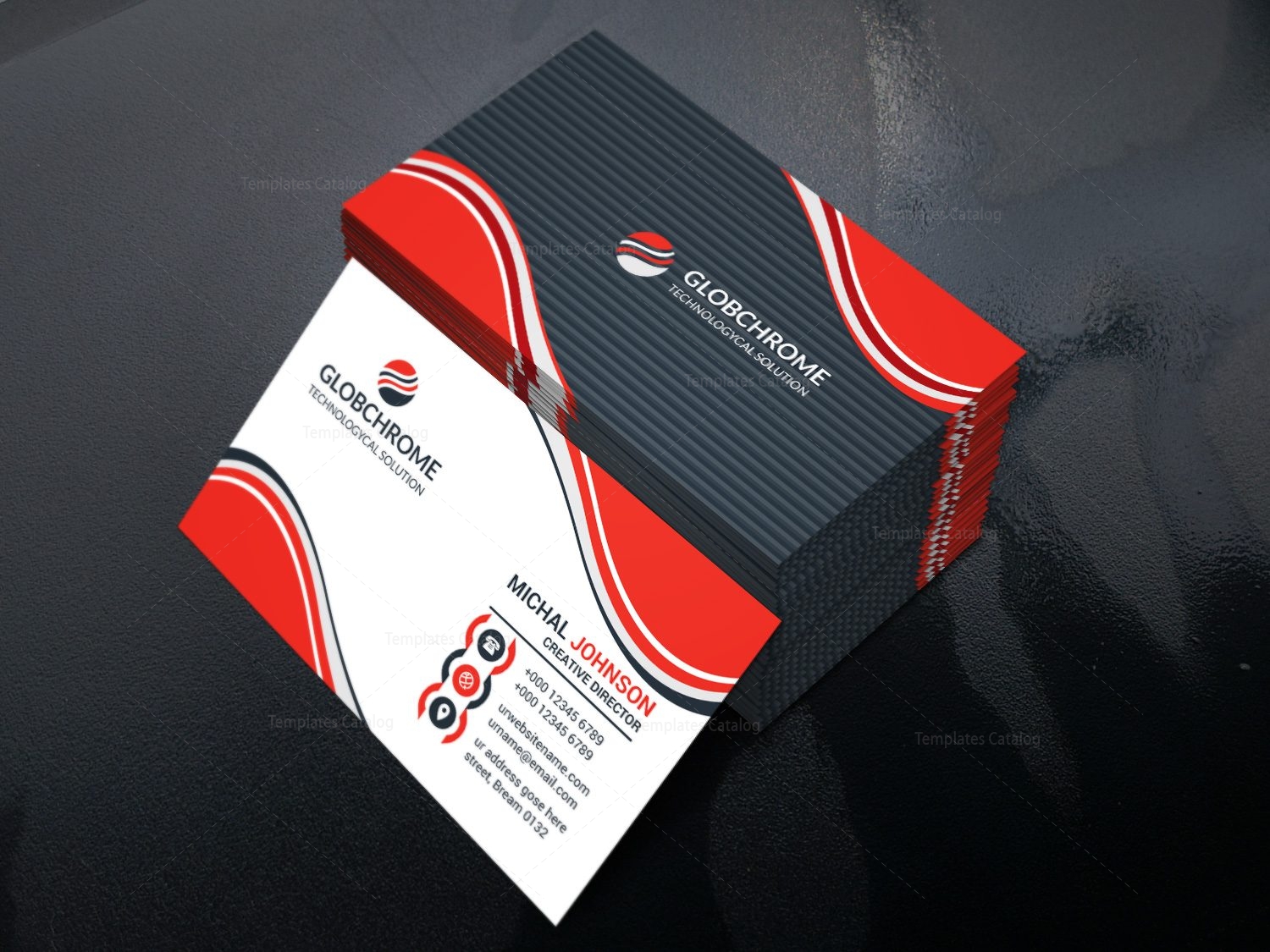 Atomic Modern Business Card Design Template - Graphic Templates