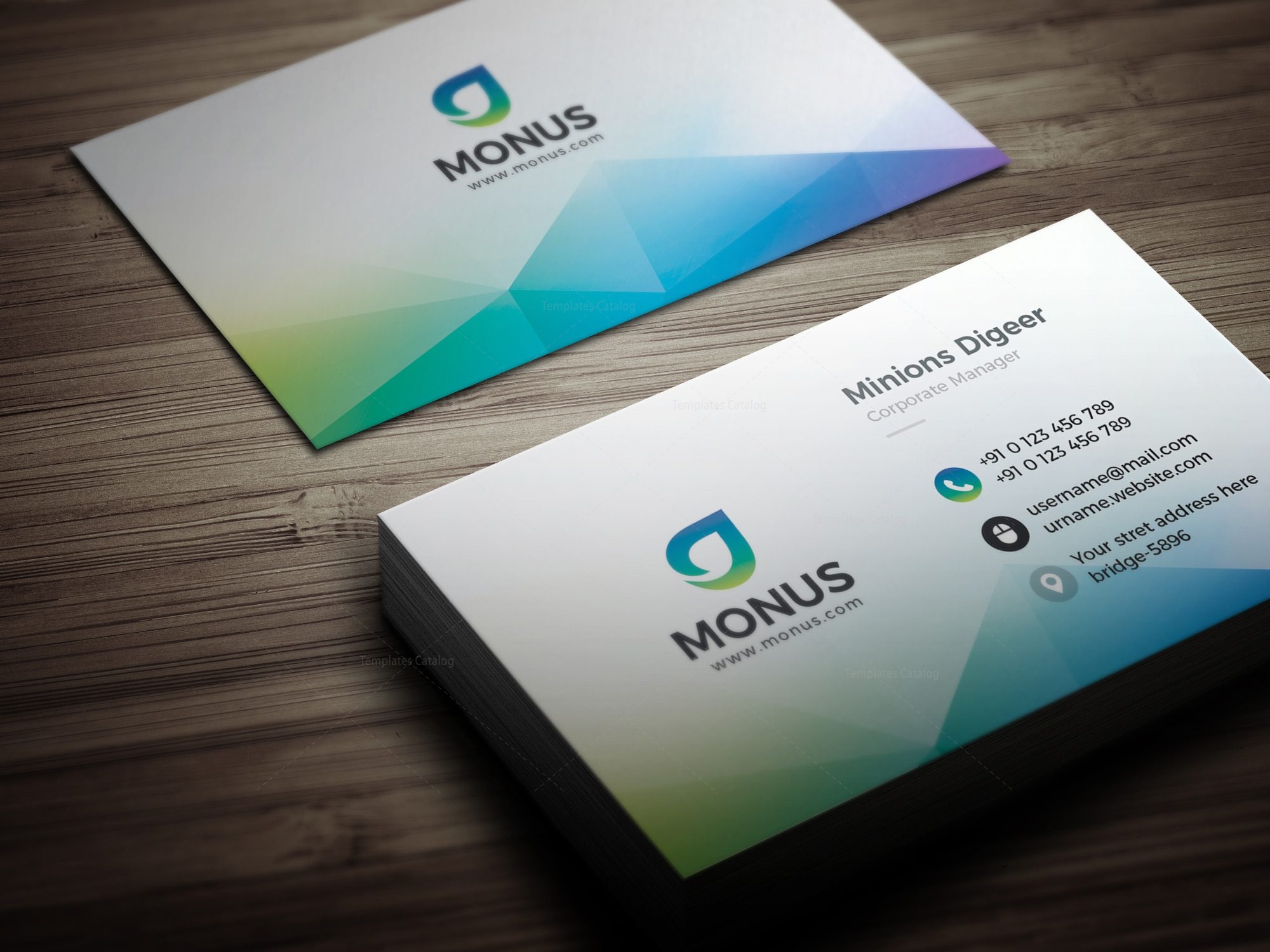 Aurora Modern Business Card Design Template - Graphic Templates