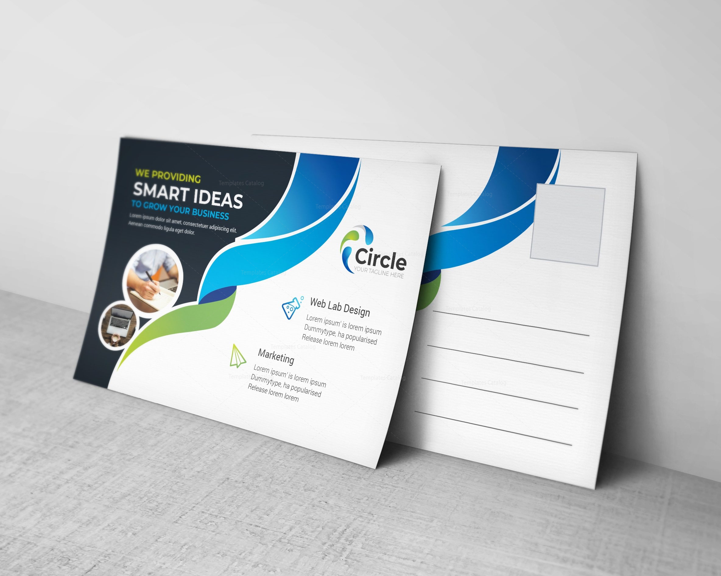 Circle Professional Postcard Design Template - Graphic Templates