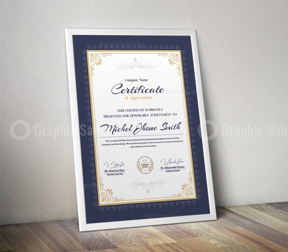 Classic Portrait Certificate Template - Graphic Templates