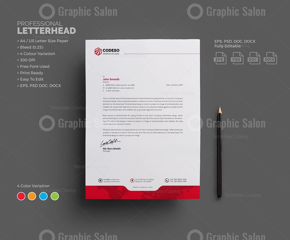 Classic Stylish Letterhead Template - Graphic Templates