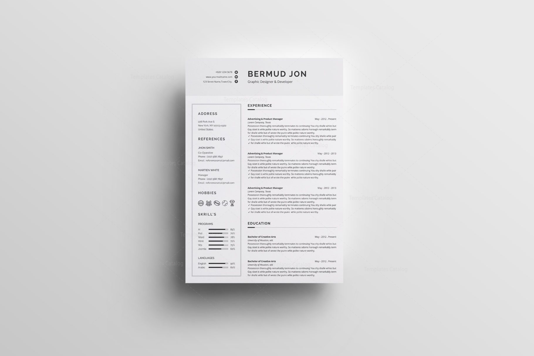Classic White Resume - Graphic Templates