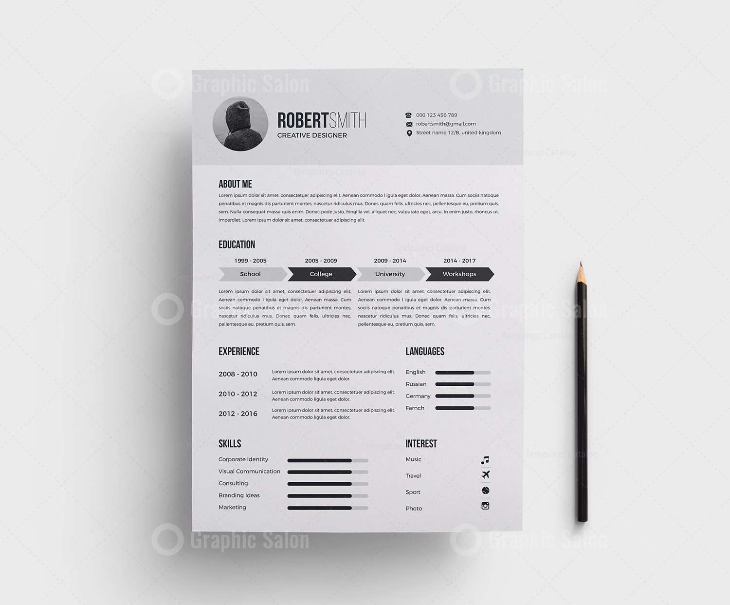 Classy Light Blue Resume Template - Graphic Templates