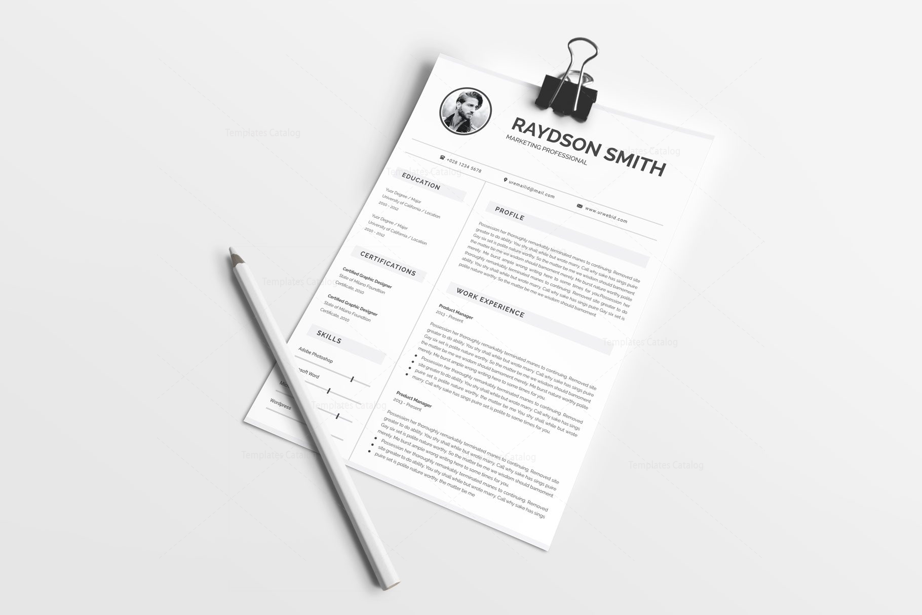 Clean Curriculum Vitae Template - Graphic Templates