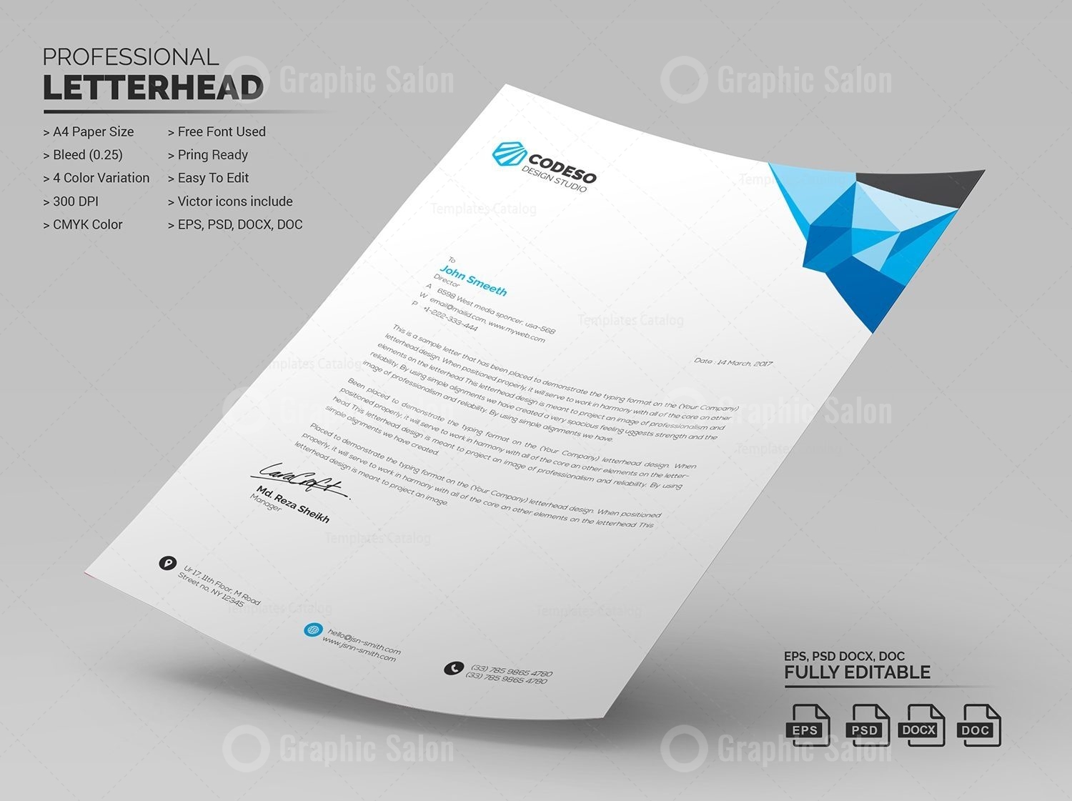 Clean Letterhead Designs - Graphic Templates
