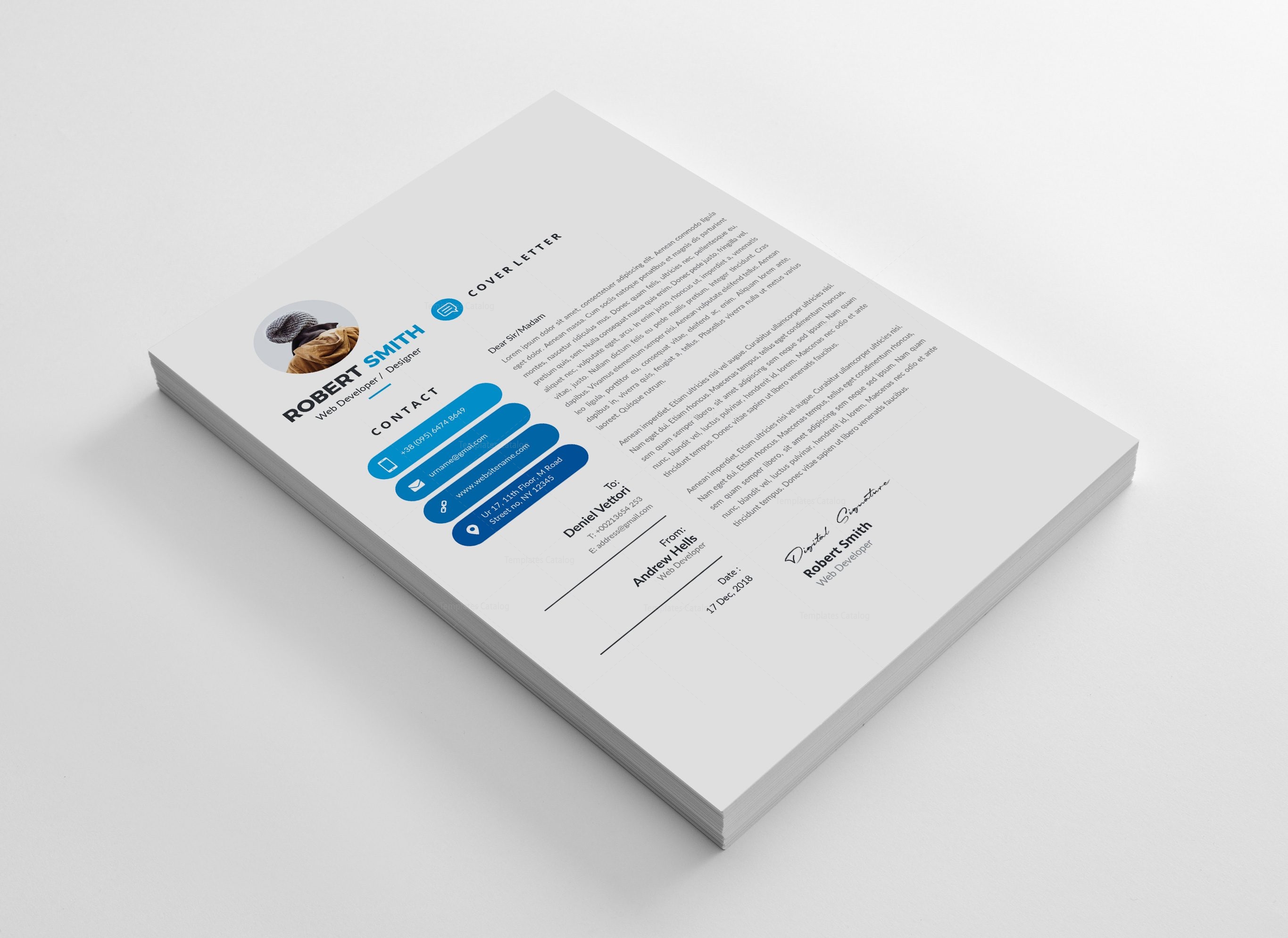 Clean Modern Resume Design Template - Graphic Templates