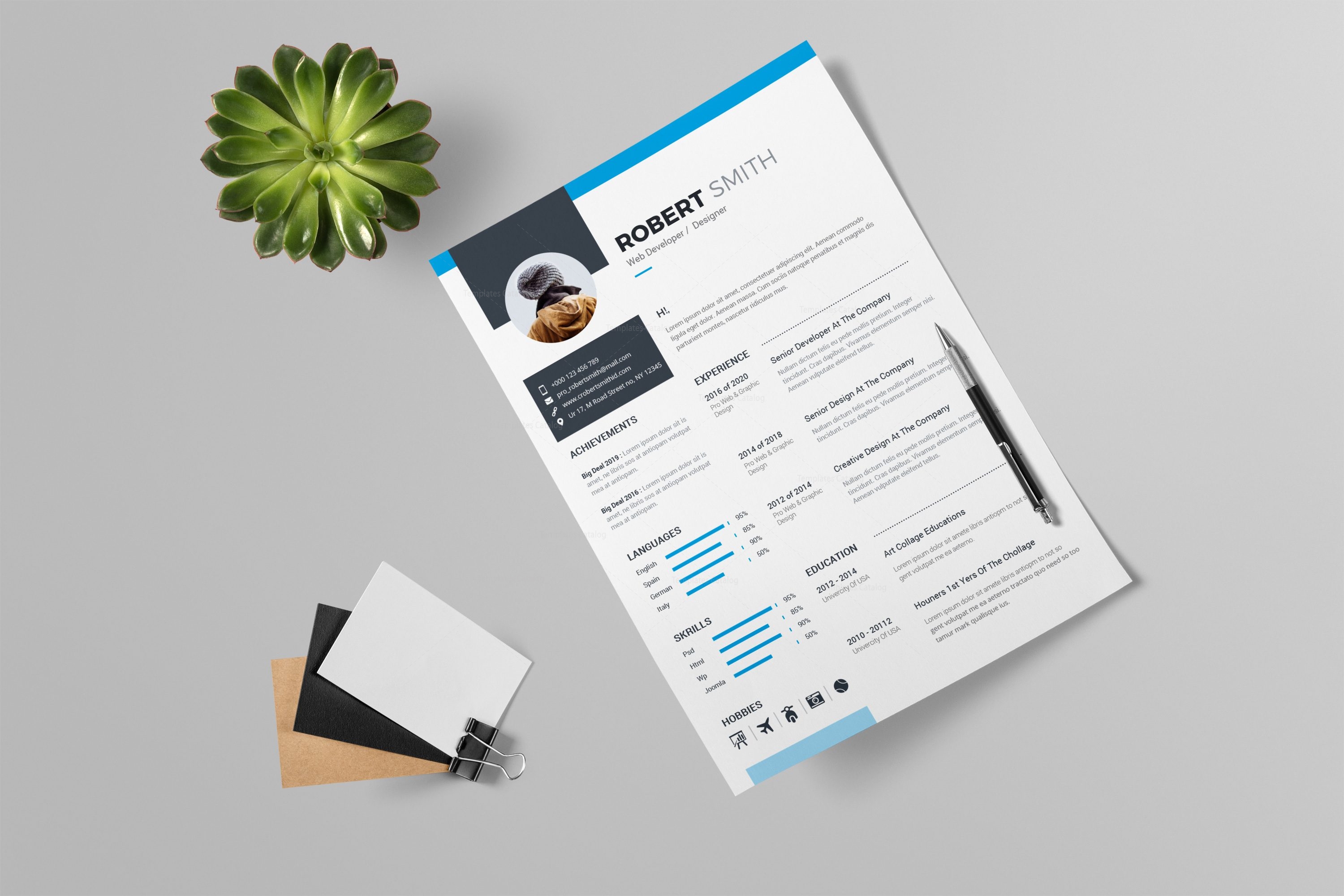 Clean Professional Resume Design - Graphic Templates