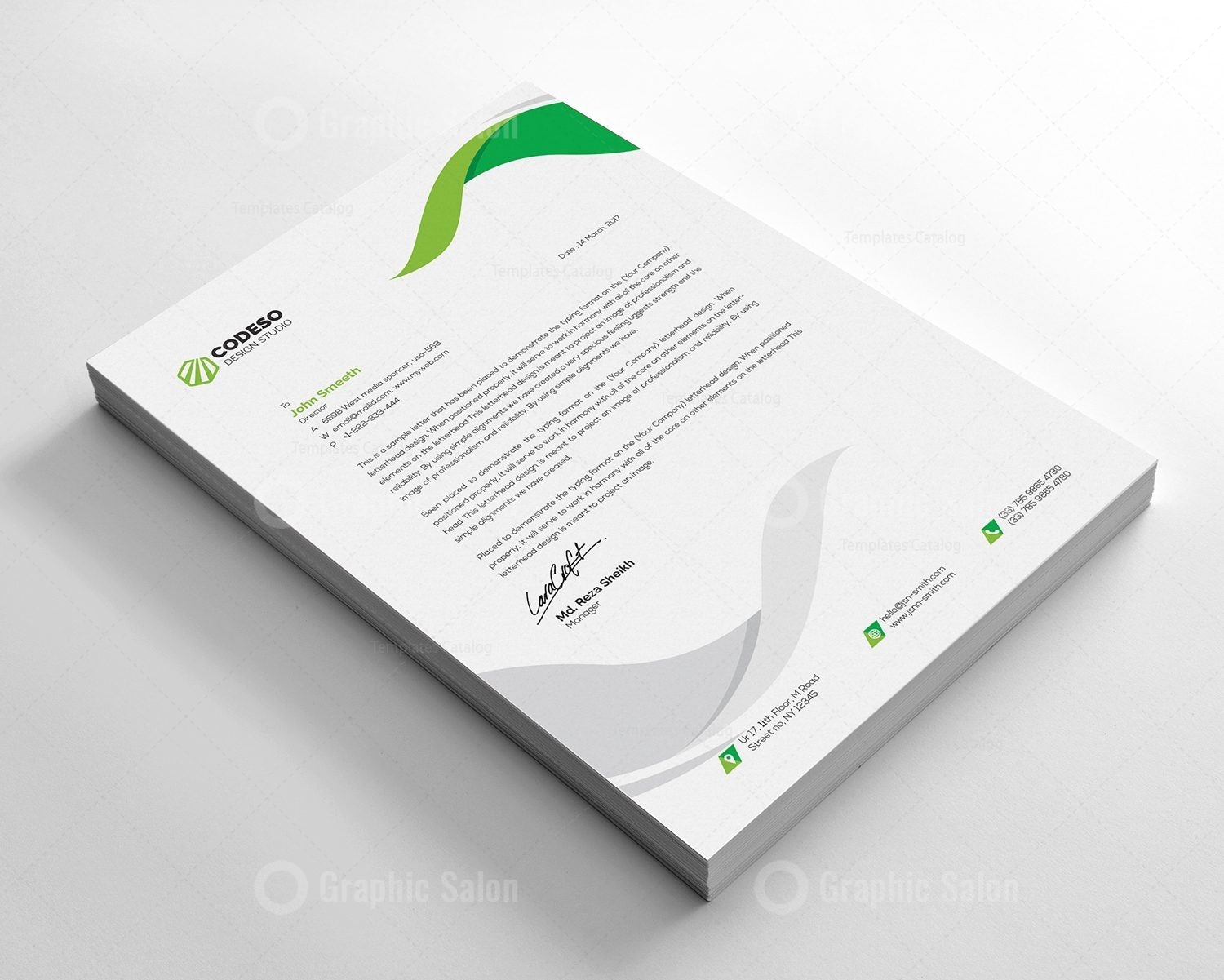 Clear Letterhead Design Template - Graphic Templates