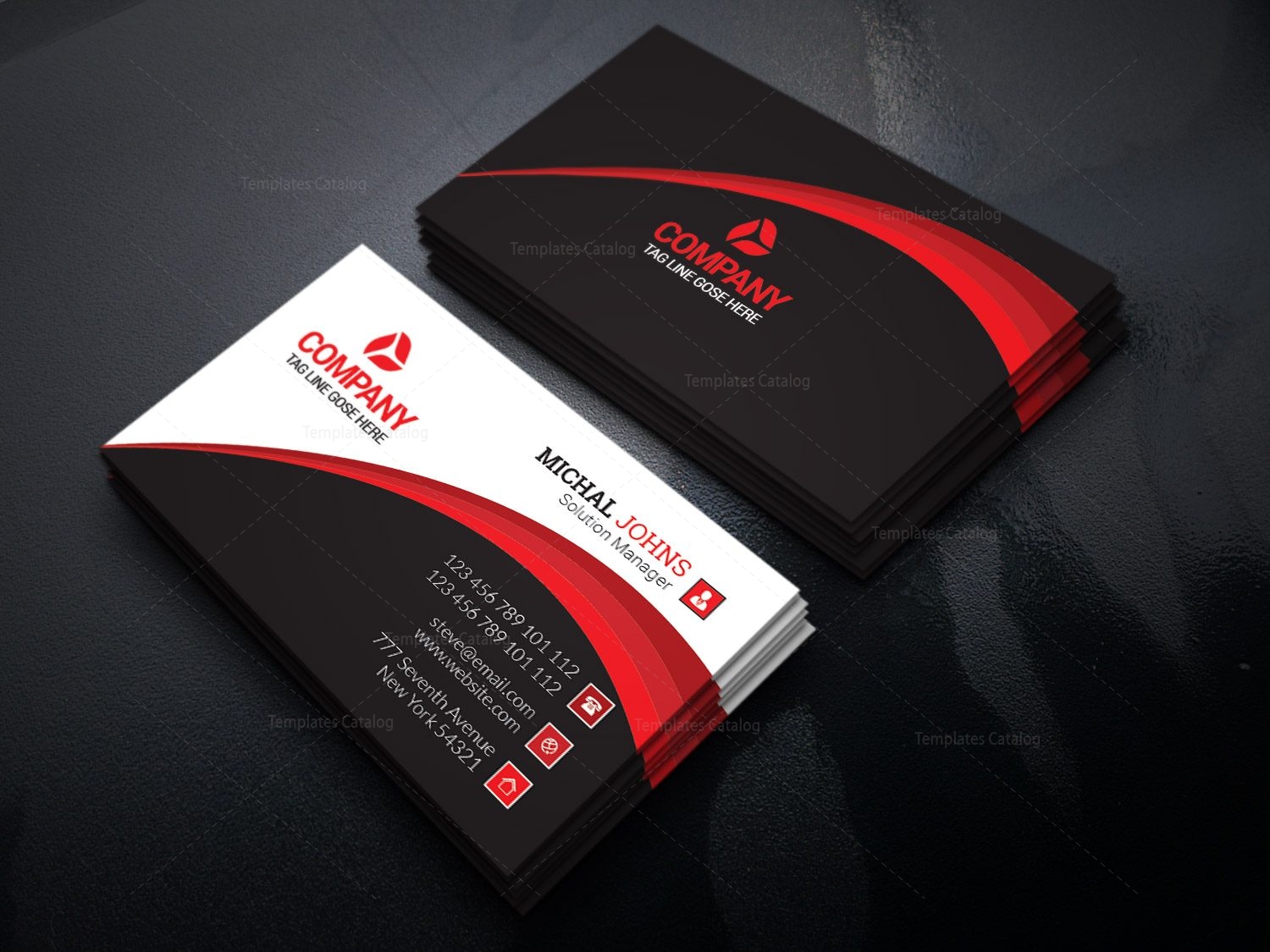 Company Print Business Cards - Graphic Templates