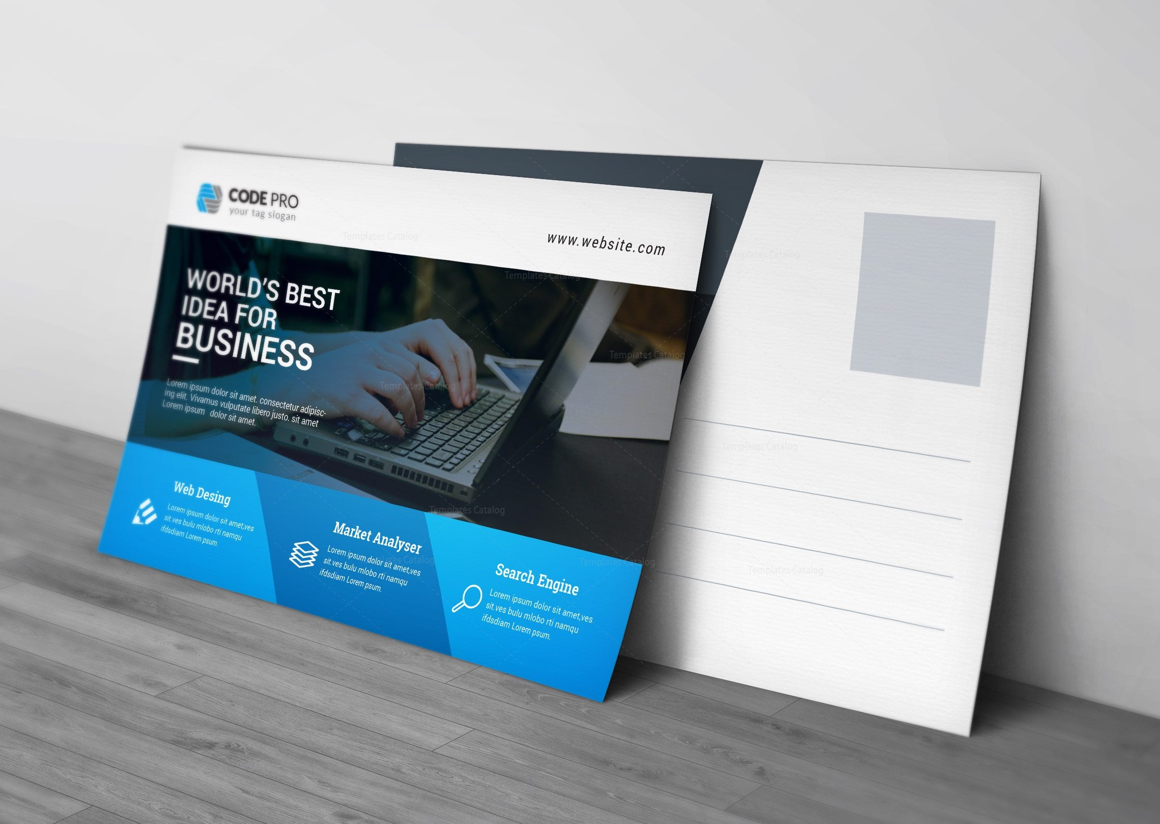 Computer Postcard Design Template - Graphic Templates