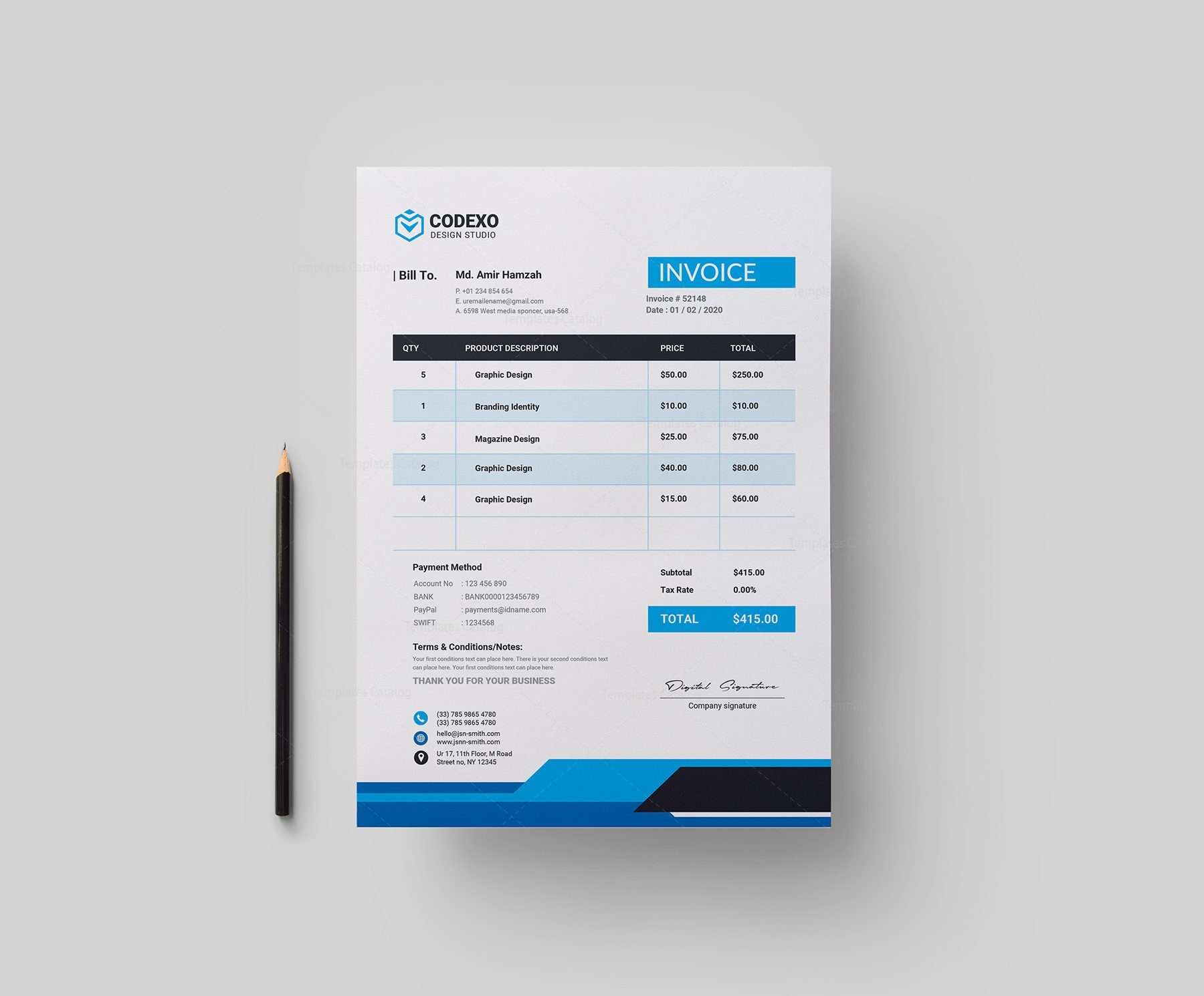 Creative Invoice Design - Graphic Templates
