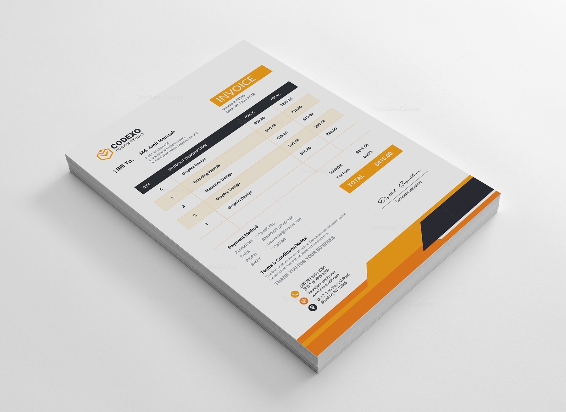 Creative Invoice Design - Graphic Templates
