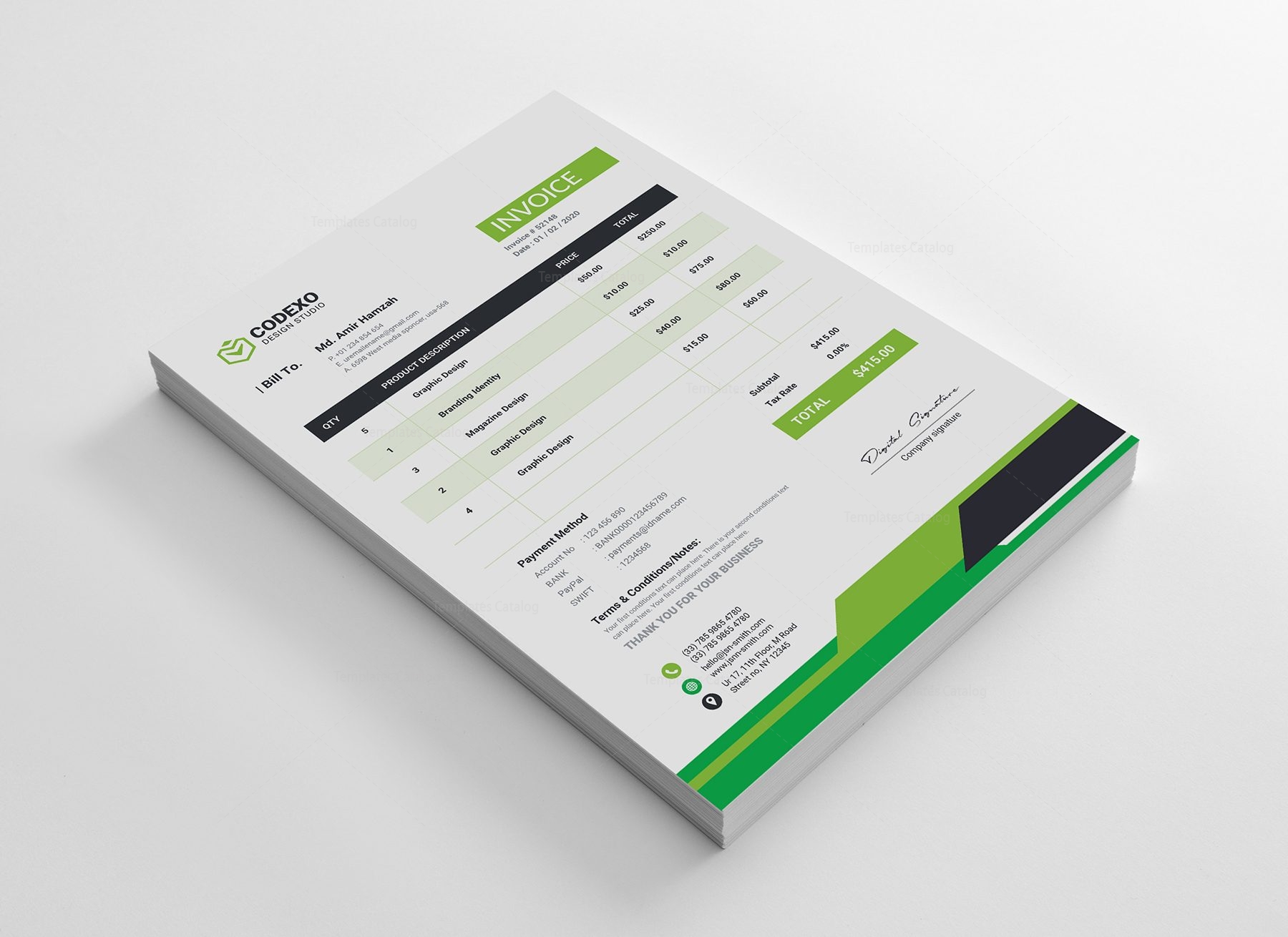 Creative Invoice Design - Graphic Templates