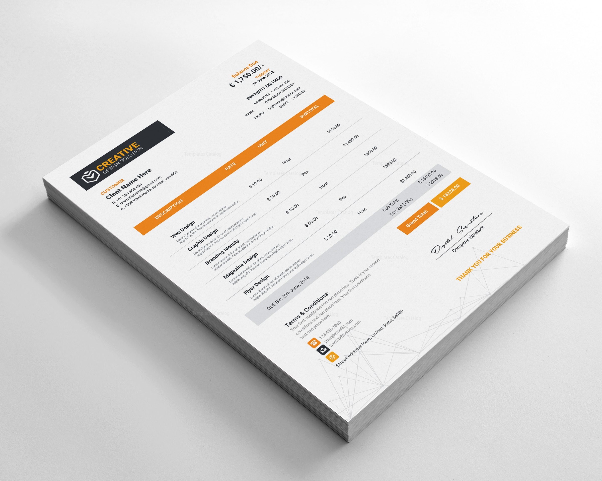 Creative Modern Invoice Design - Graphic Templates