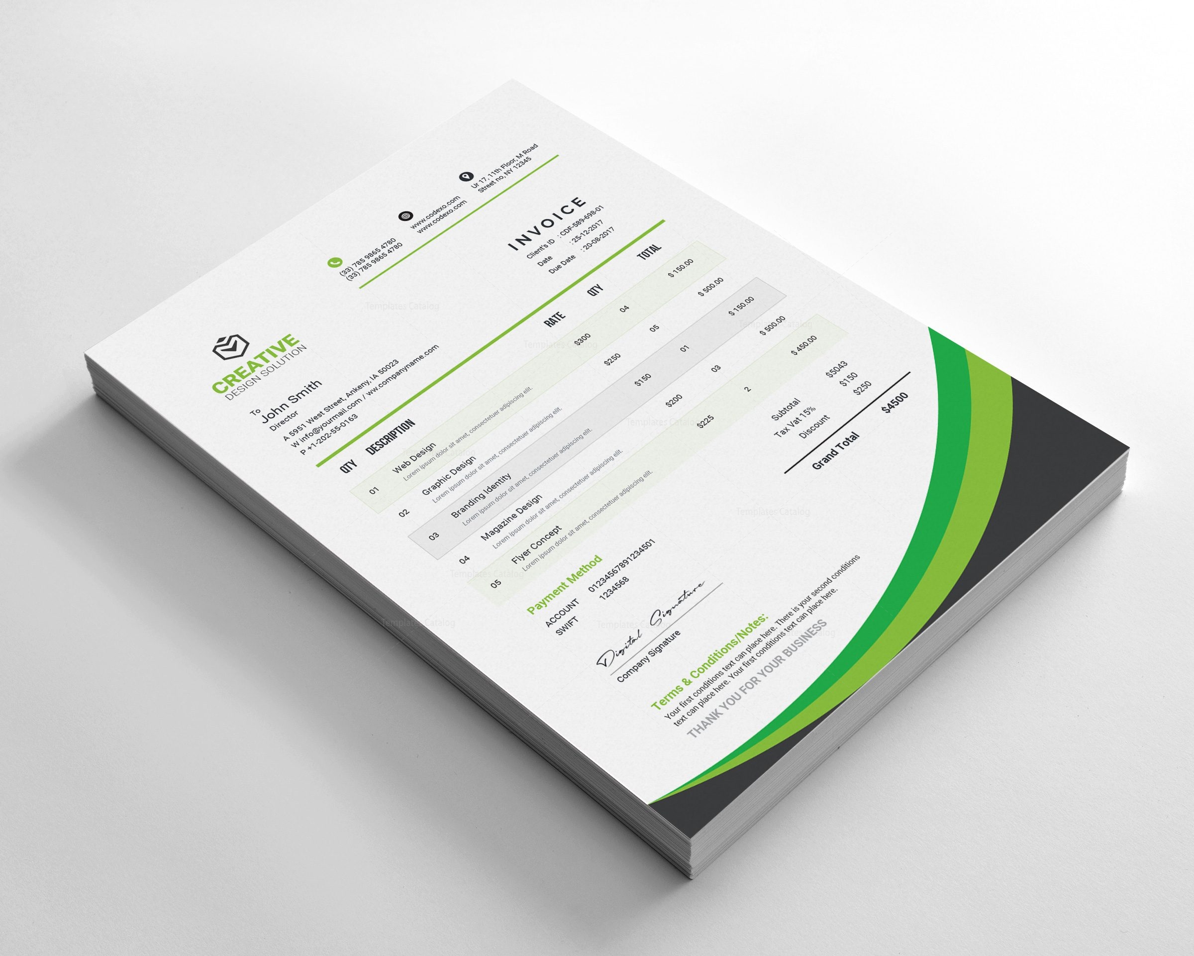 Creative Stylish Invoice Design - Graphic Templates