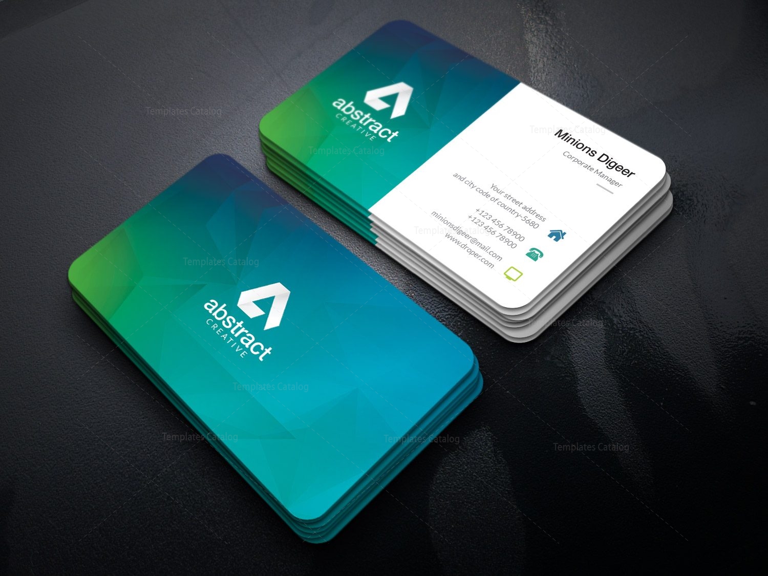 Diamond Shapes Business Card Design - Graphic Templates