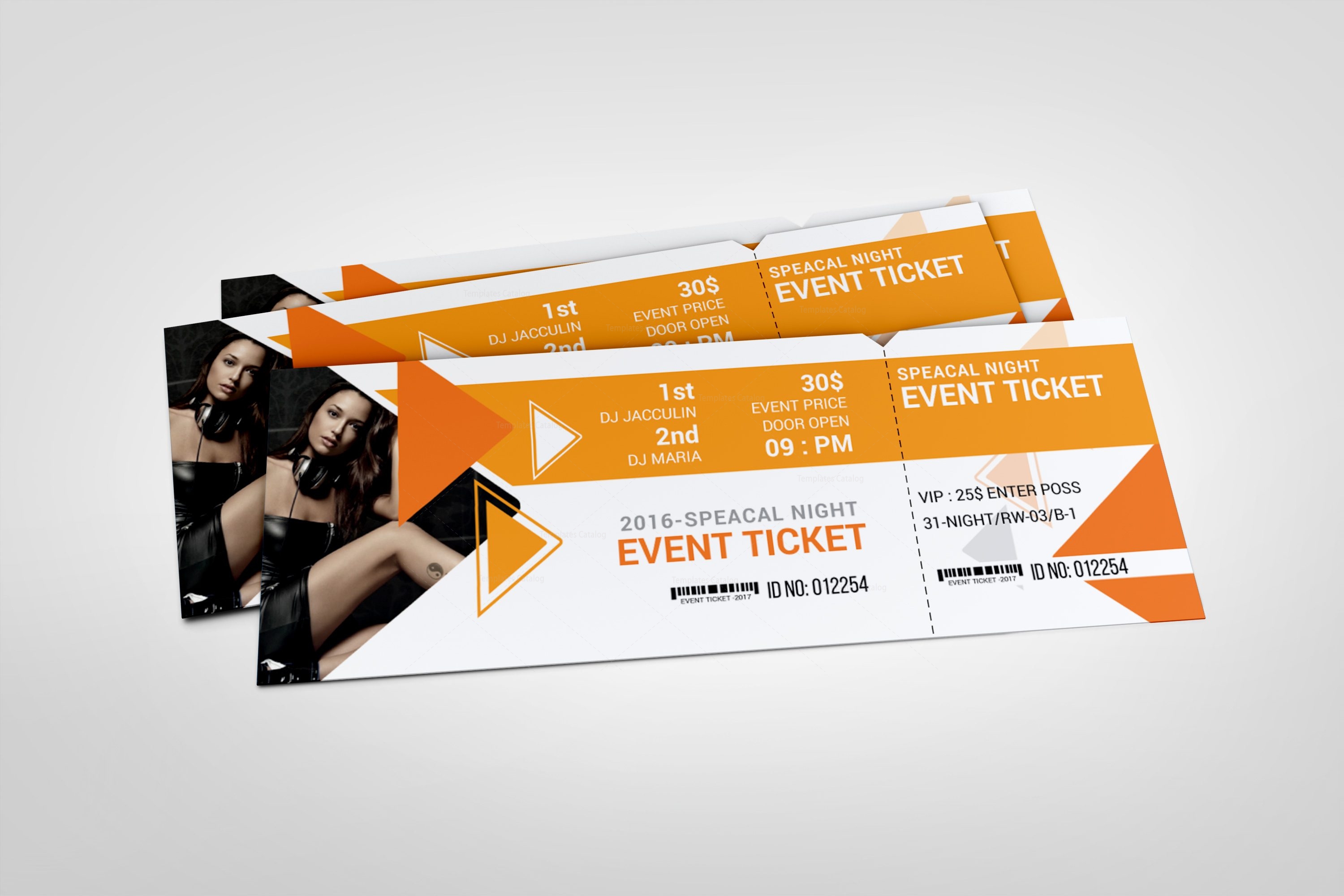 Elegant Event Ticket Design Template - Graphic Templates