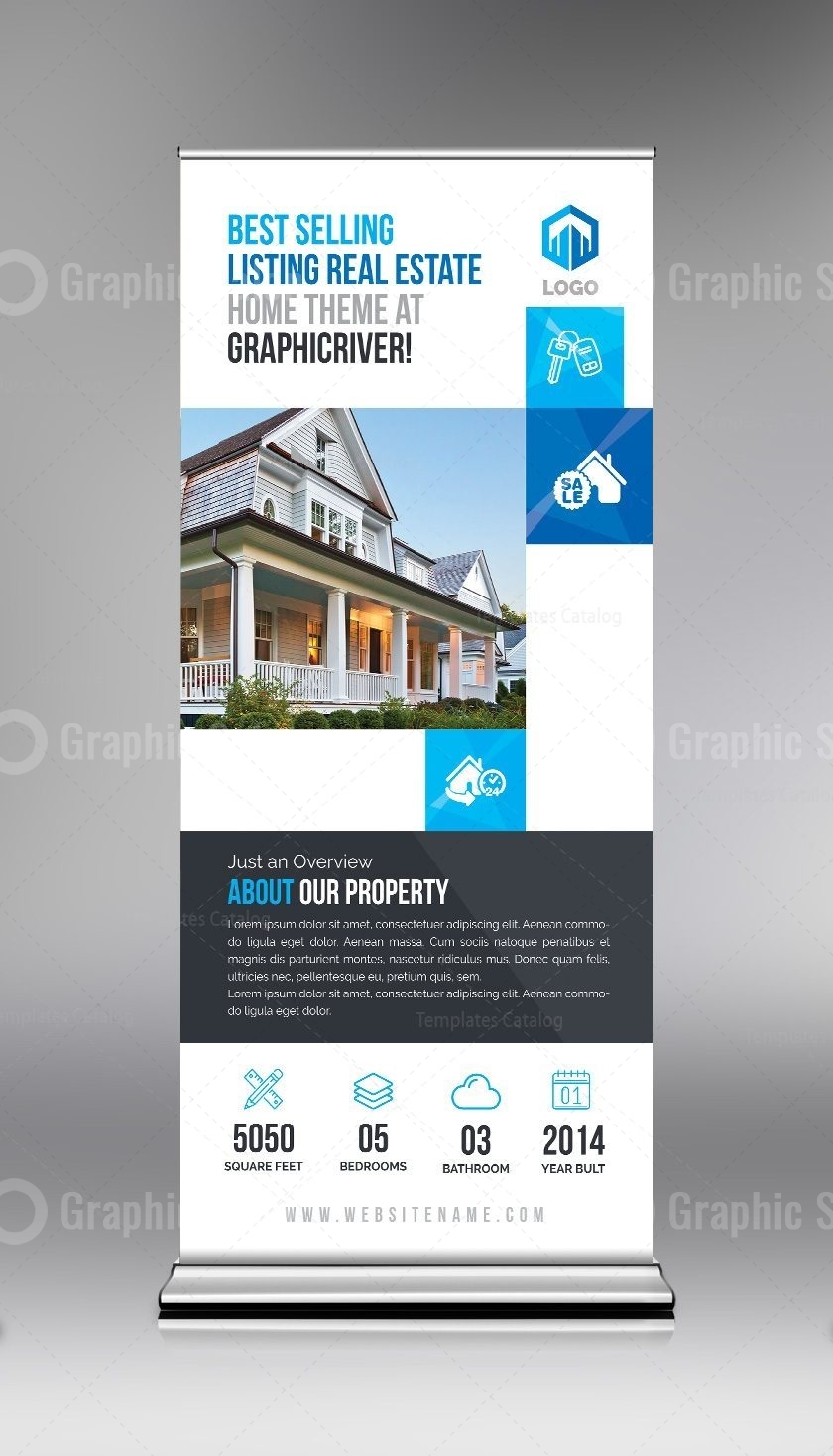 Elegant Real Estate Roll Up Banner Template - Graphic Templates