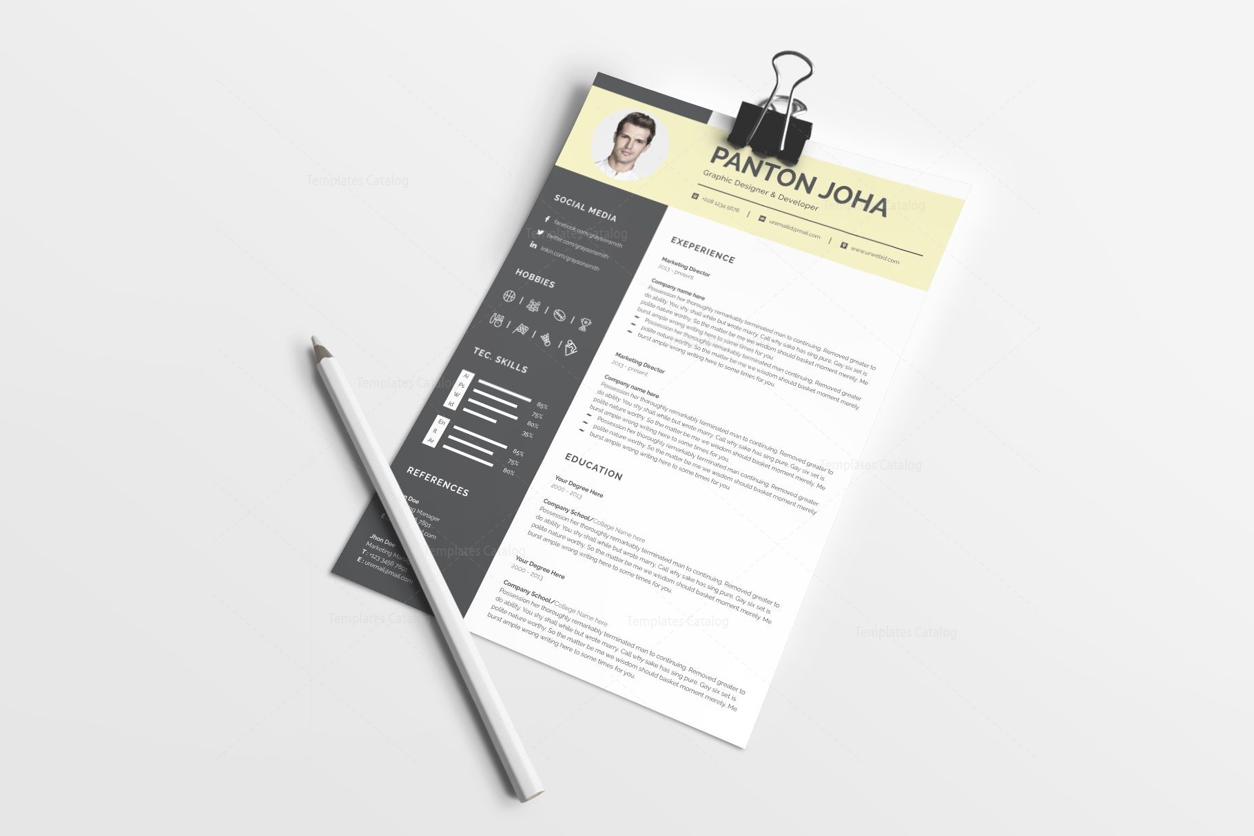 First Class Curriculum Vitae Template - Graphic Templates