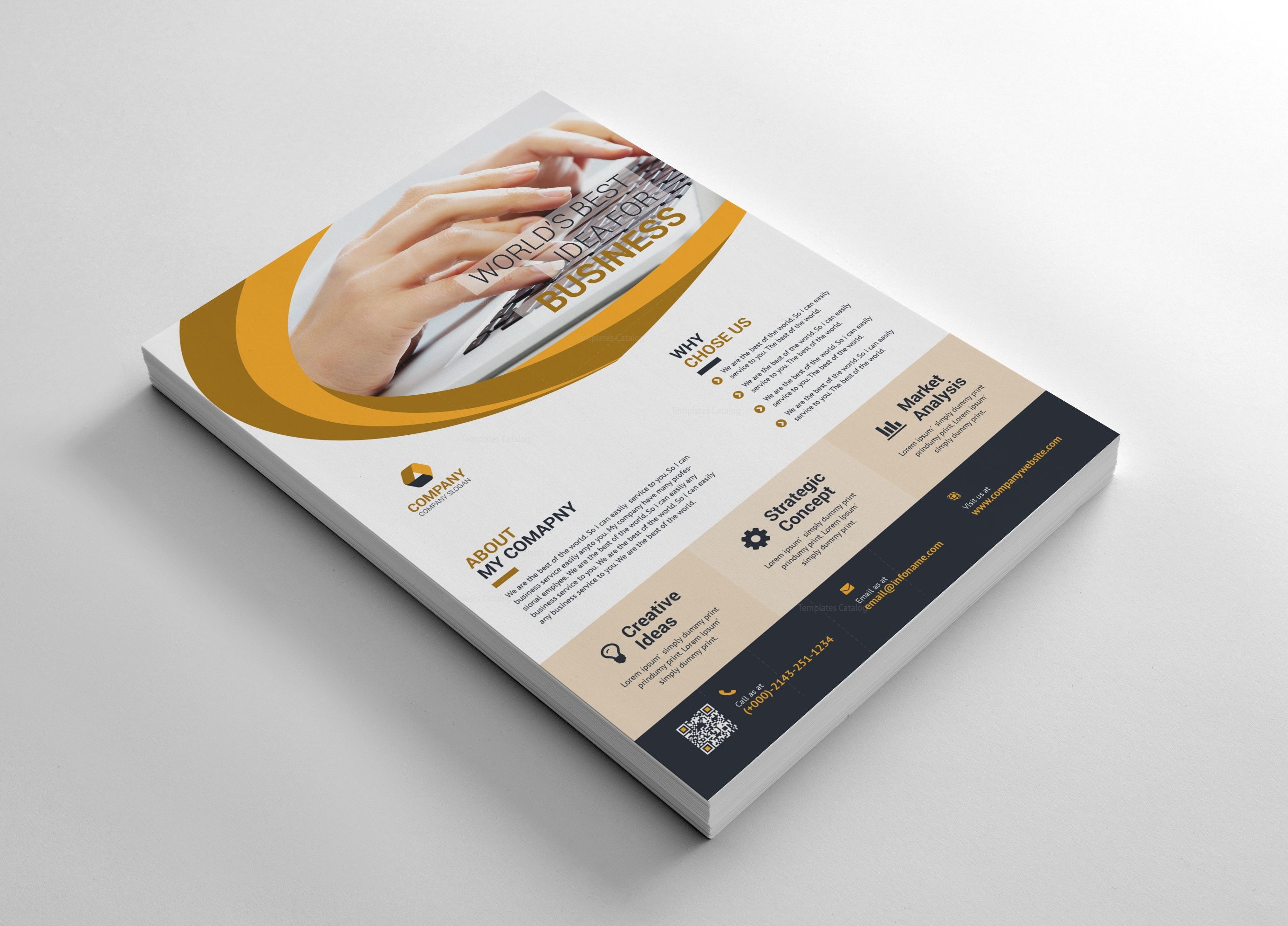 Layered Business Flyer Design - Graphic Templates