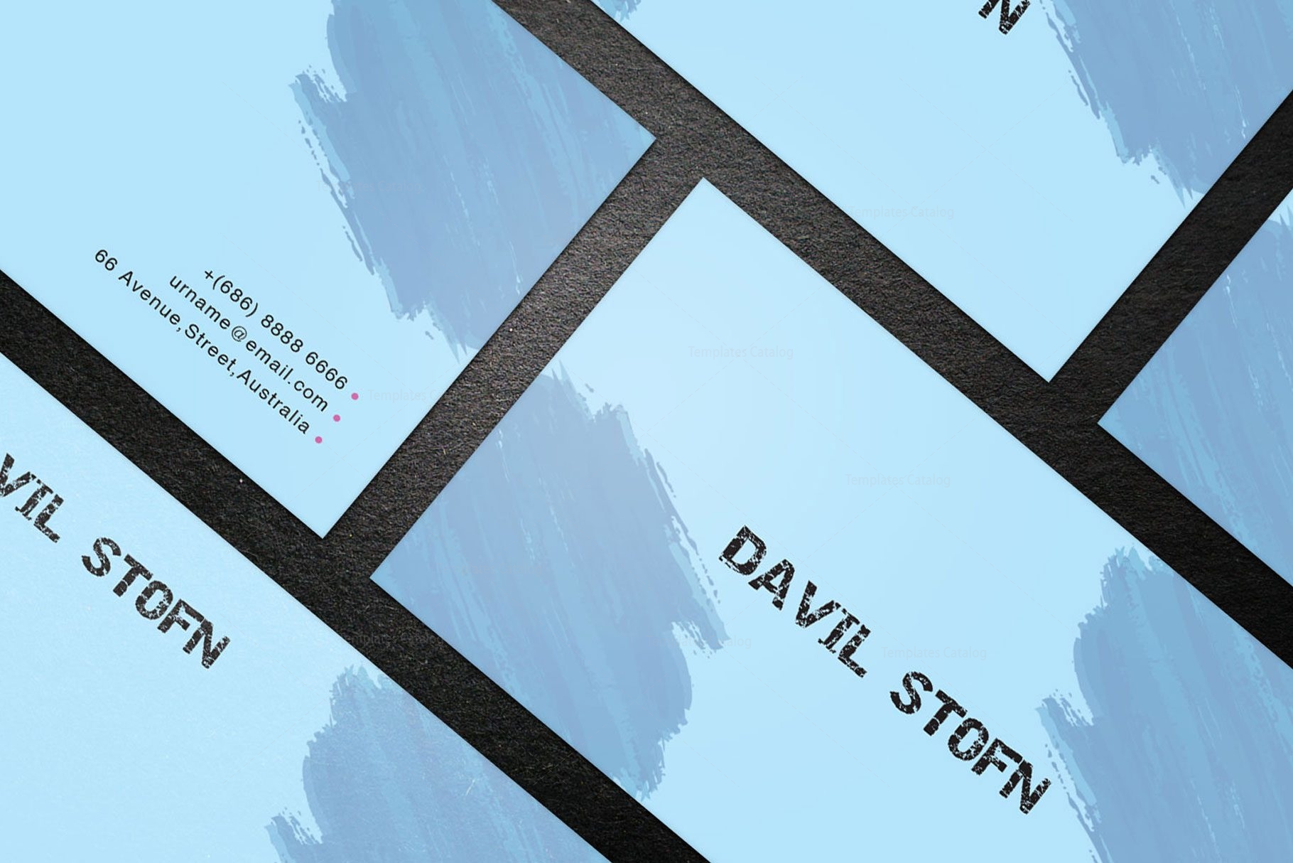 Light Blue Print Business Card - Graphic Templates