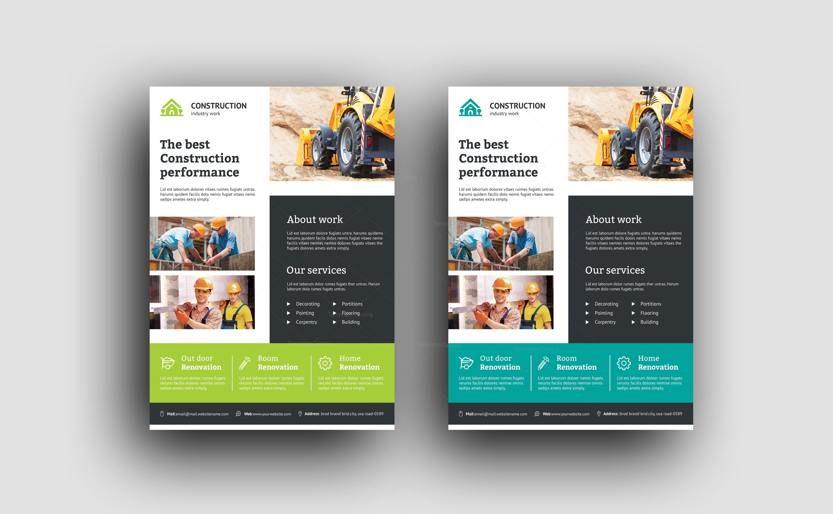 Modern Construction Flyer Design Template - Graphic Templates