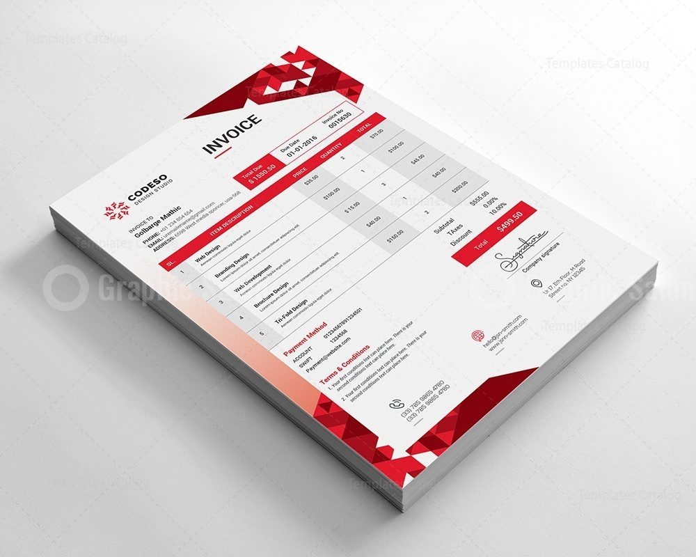 Modern Elegant Invoice Template - Graphic Templates