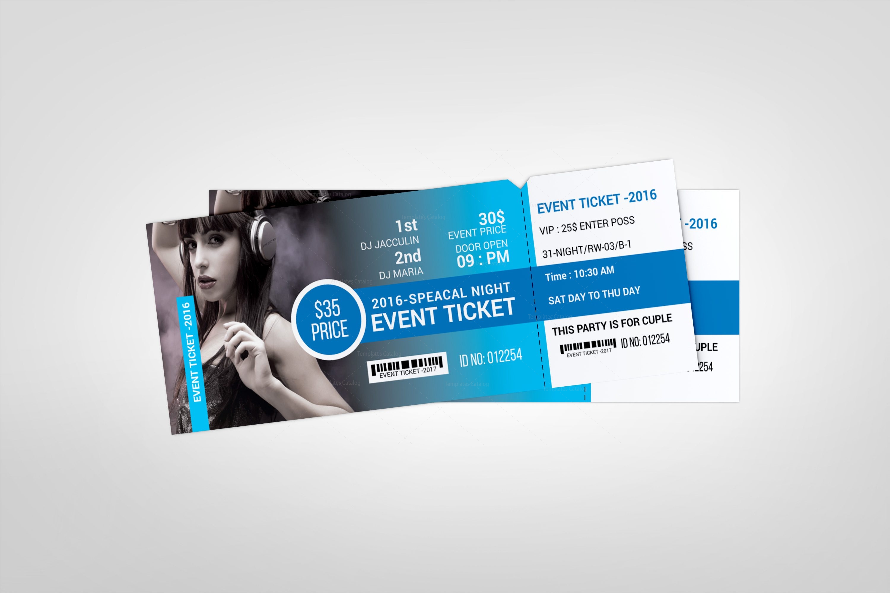 Modern Event Ticket Design Template - Graphic Templates
