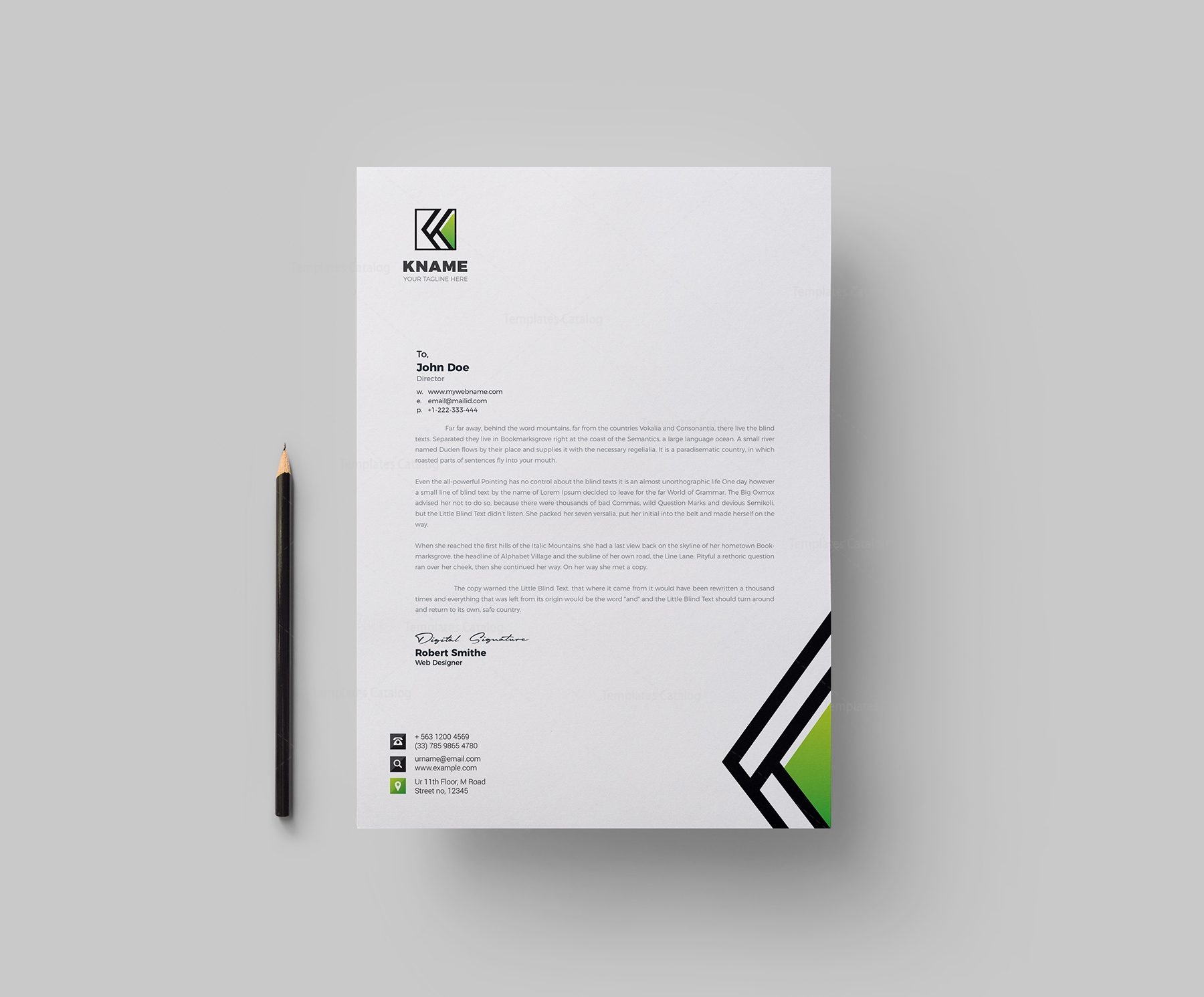 Name Corporate Letterhead Design Template - Graphic Templates