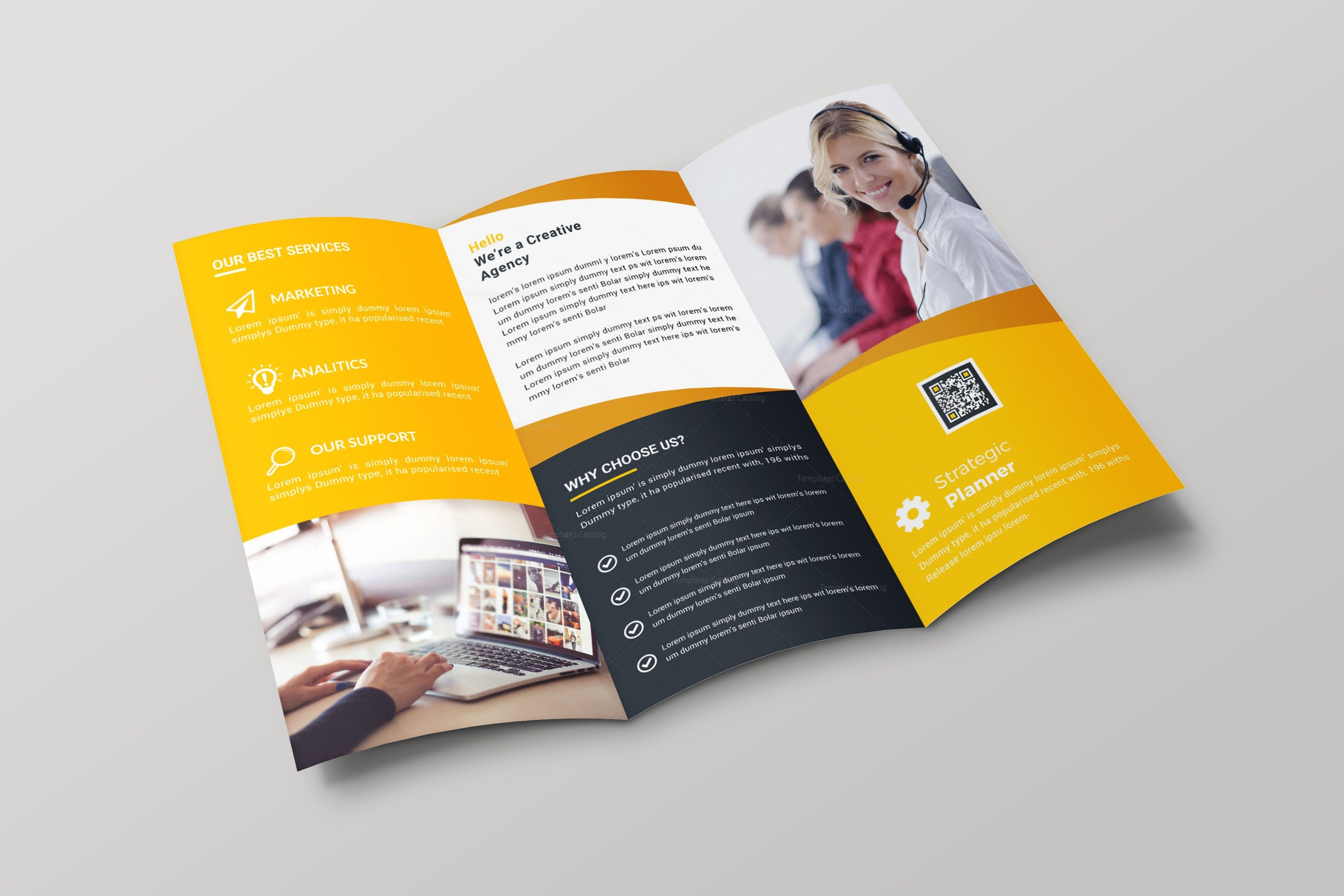 Nevada Creative Tri-fold Brochure Design Template - Graphic Templates