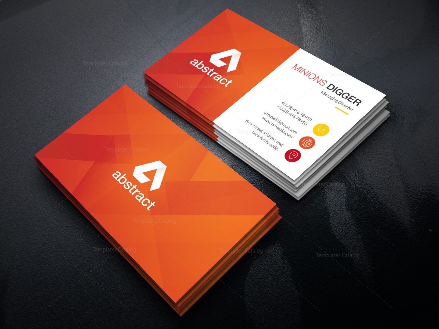 Orange Business Card Design - Graphic Templates