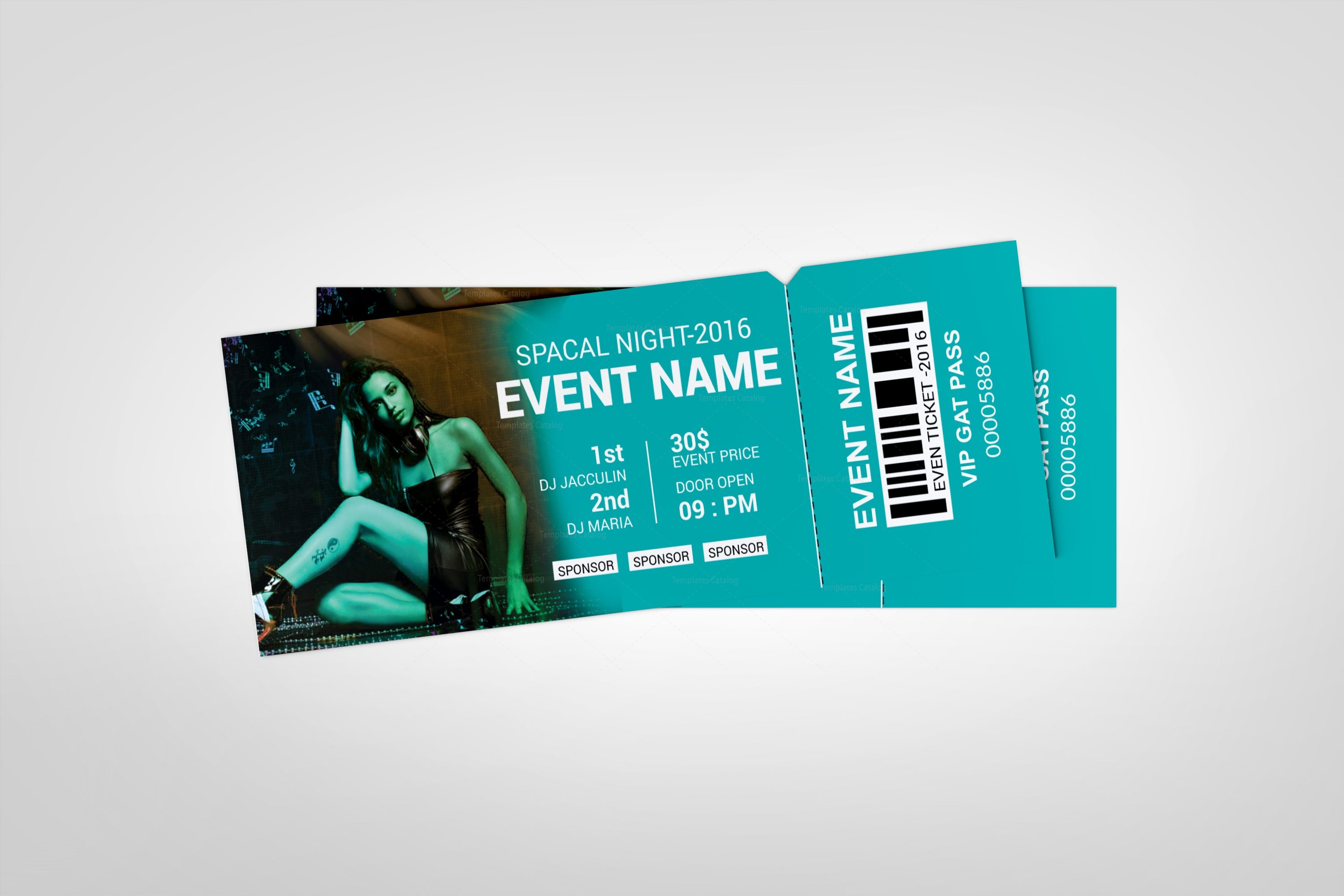 Party Event Ticket Design Template - Graphic Templates