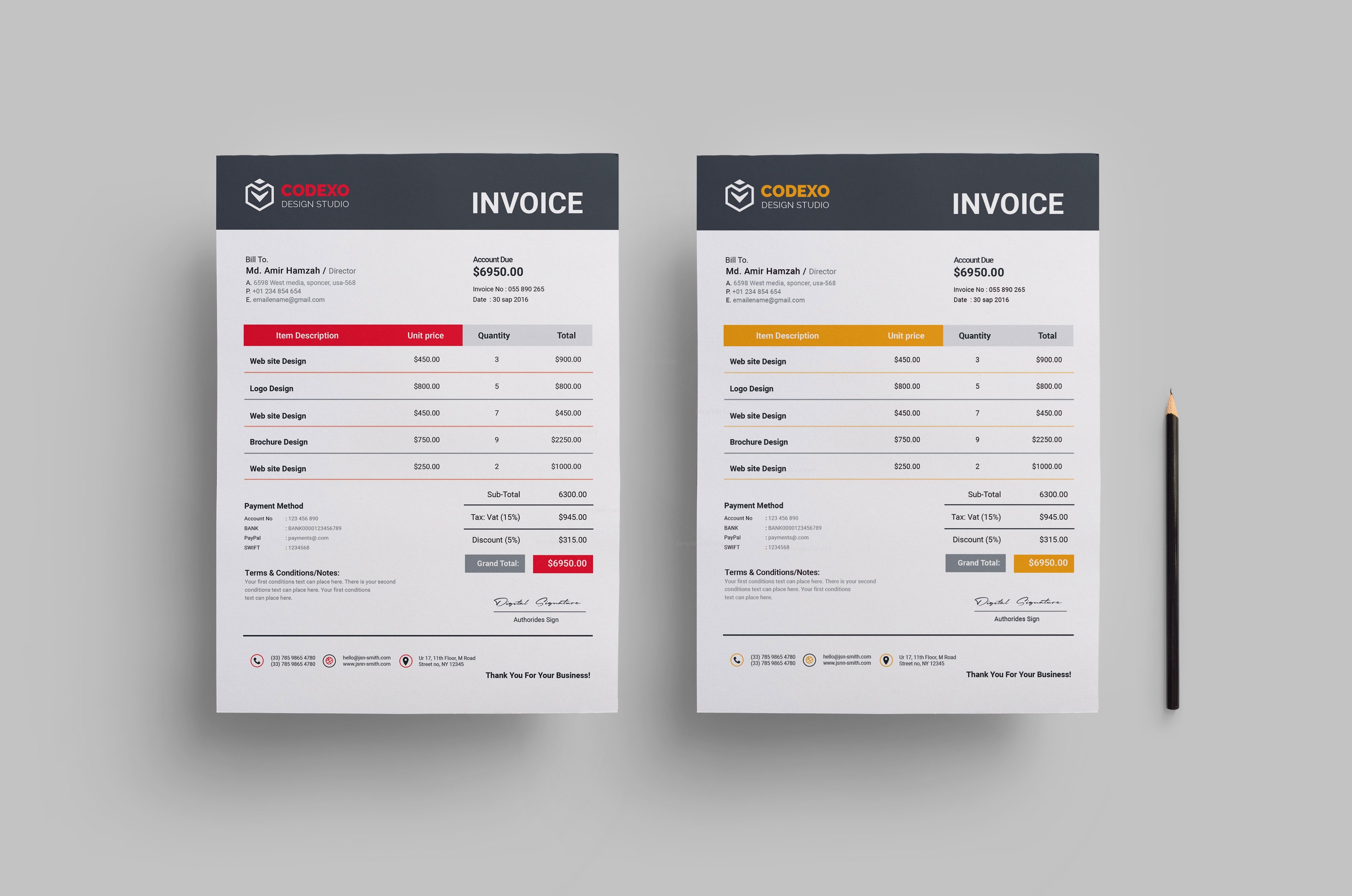 Premium Business Invoice Design - Graphic Templates