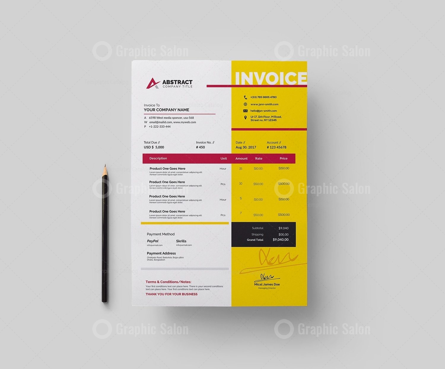 Print Ready Invoice Template - Graphic Templates