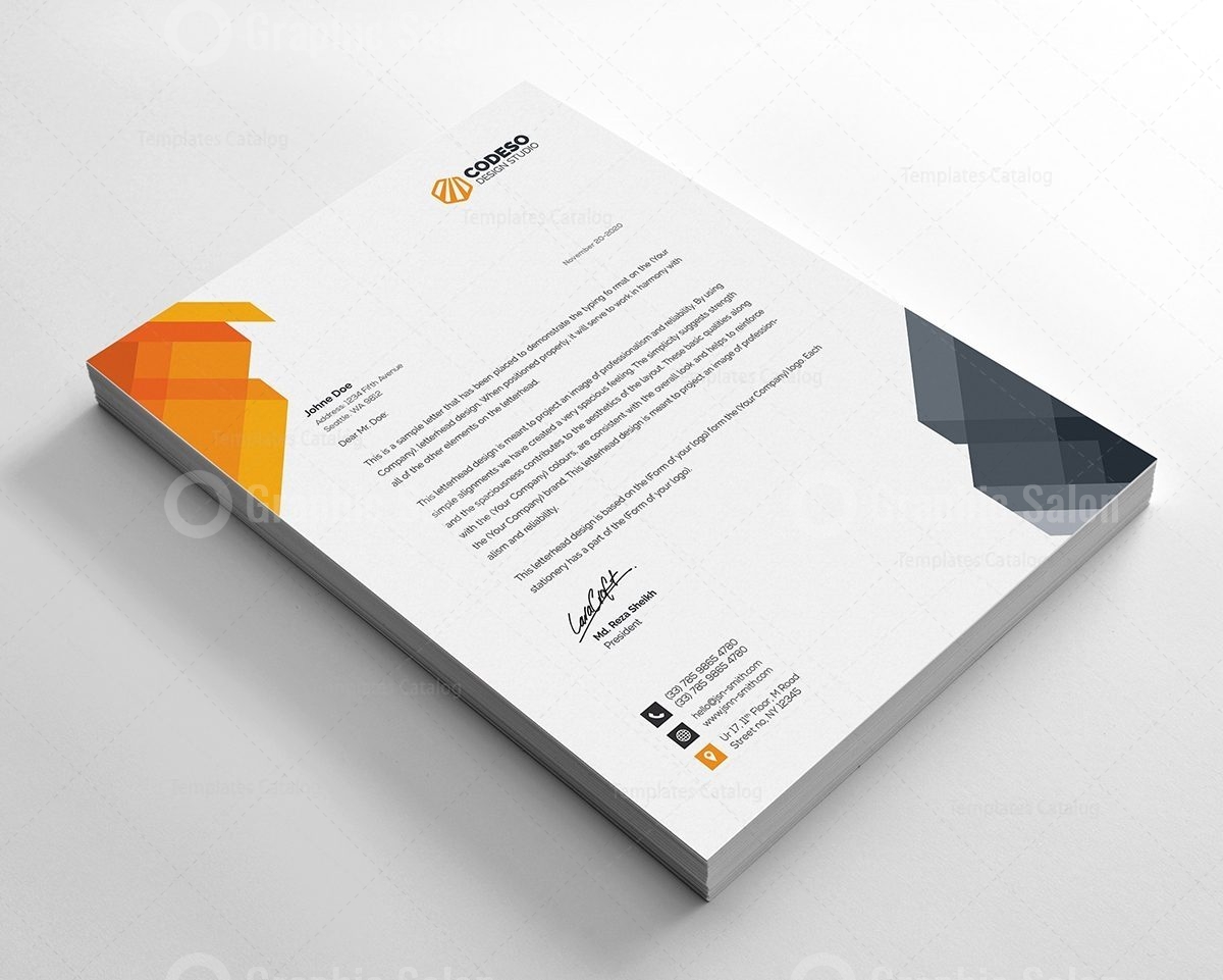 Print Ready Letterhead Template - Graphic Templates
