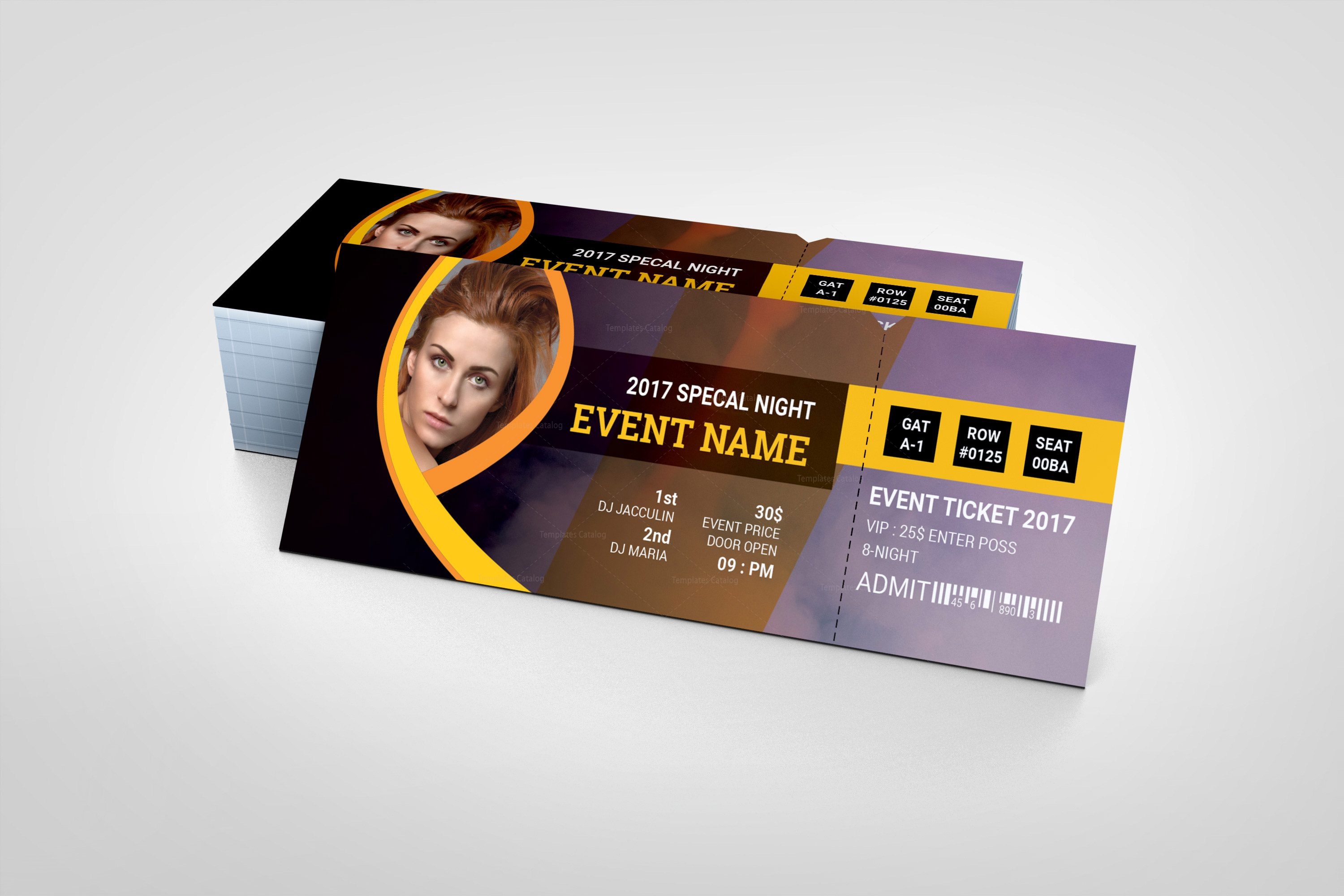 Printable Event Ticket Template - Graphic Templates