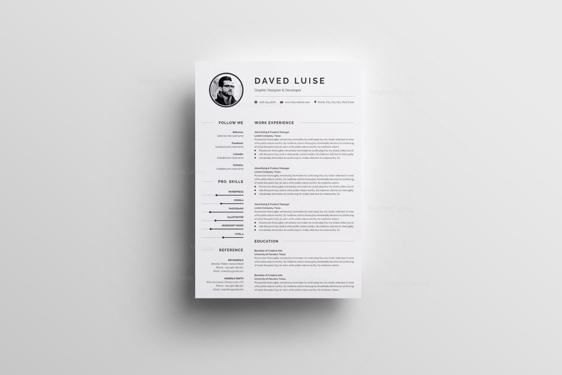 Professional Resume Design - Graphic Templates