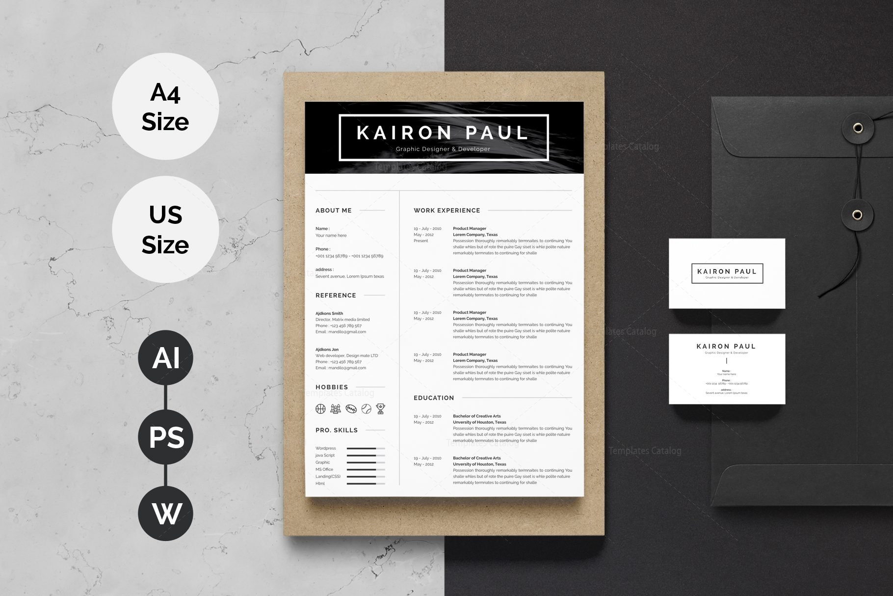 Resume Templates with Simple Design - Graphic Templates