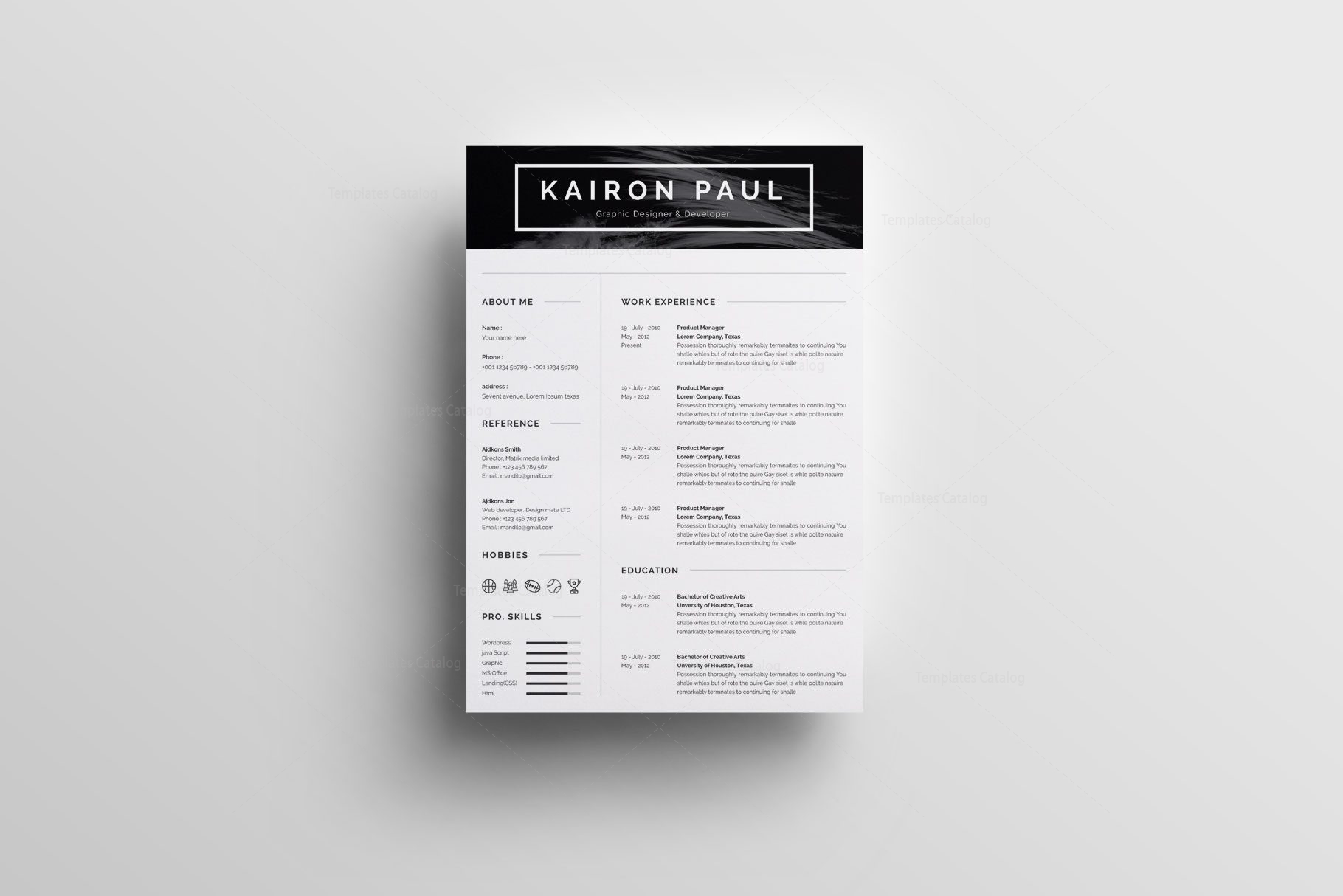 Resume Templates with Simple Design - Graphic Templates