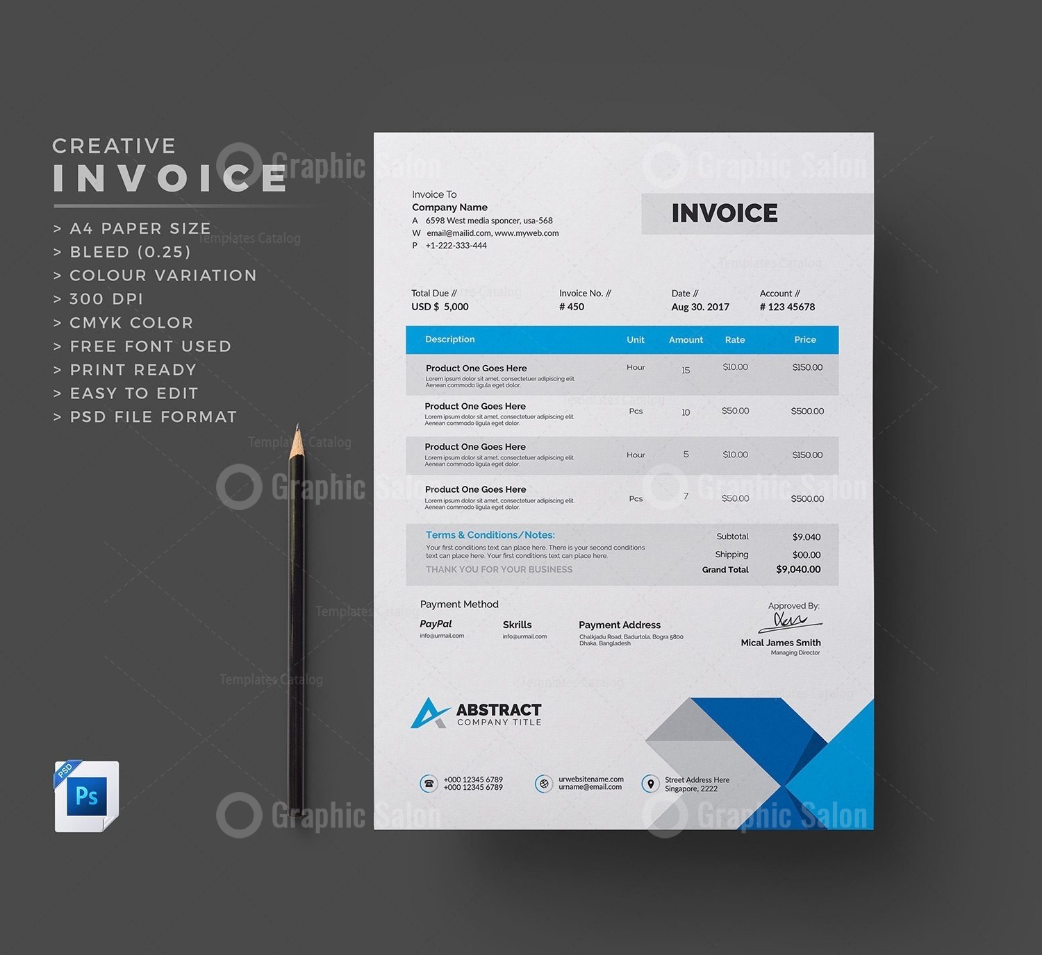Simple Invoice Template - Graphic Templates