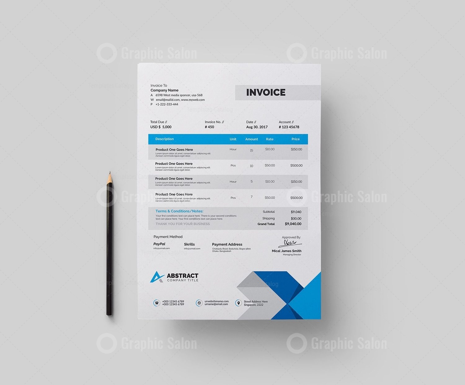 Simple Invoice Template - Graphic Templates