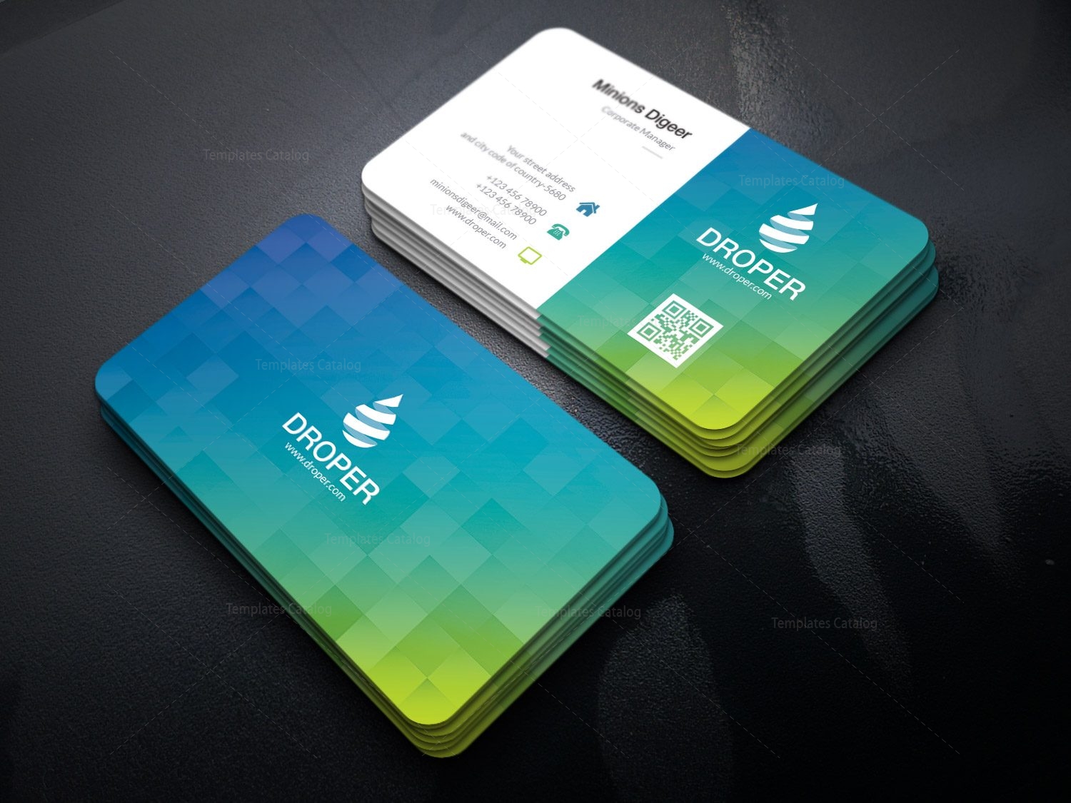 Square Shapes Business Card Design - Graphic Templates