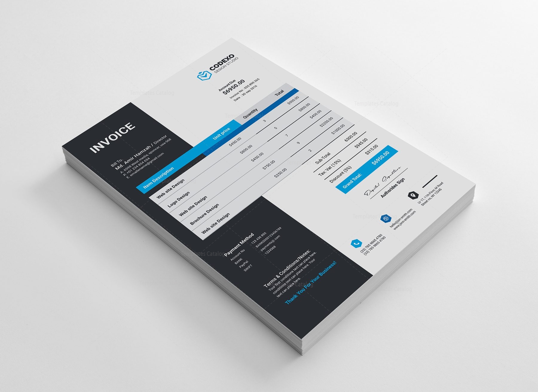 Stylish Invoice Design - Graphic Templates