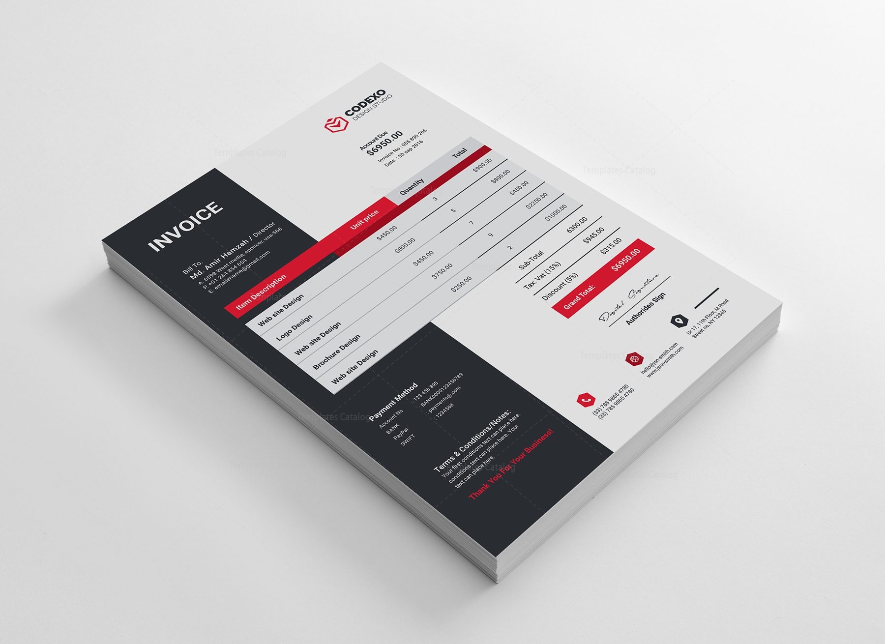 Stylish Invoice Design - Graphic Templates